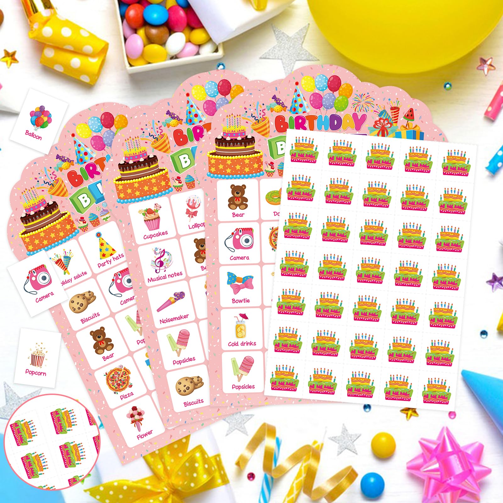 Snapklik.com : Birthday Bingo Game Cards, 24 Players Birthday Bingo ...