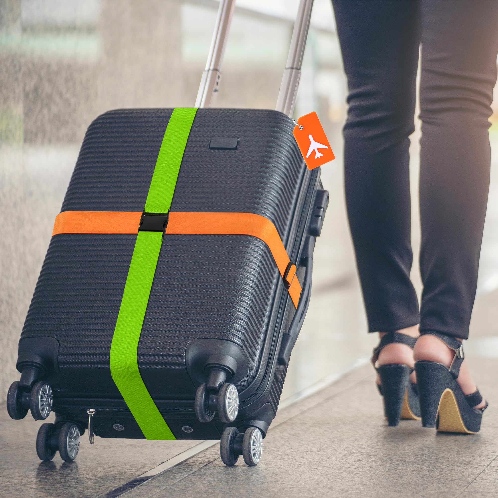 Snapklik.com : 8 Pack Luggage Straps Set, Silicone Luggage Tags For ...