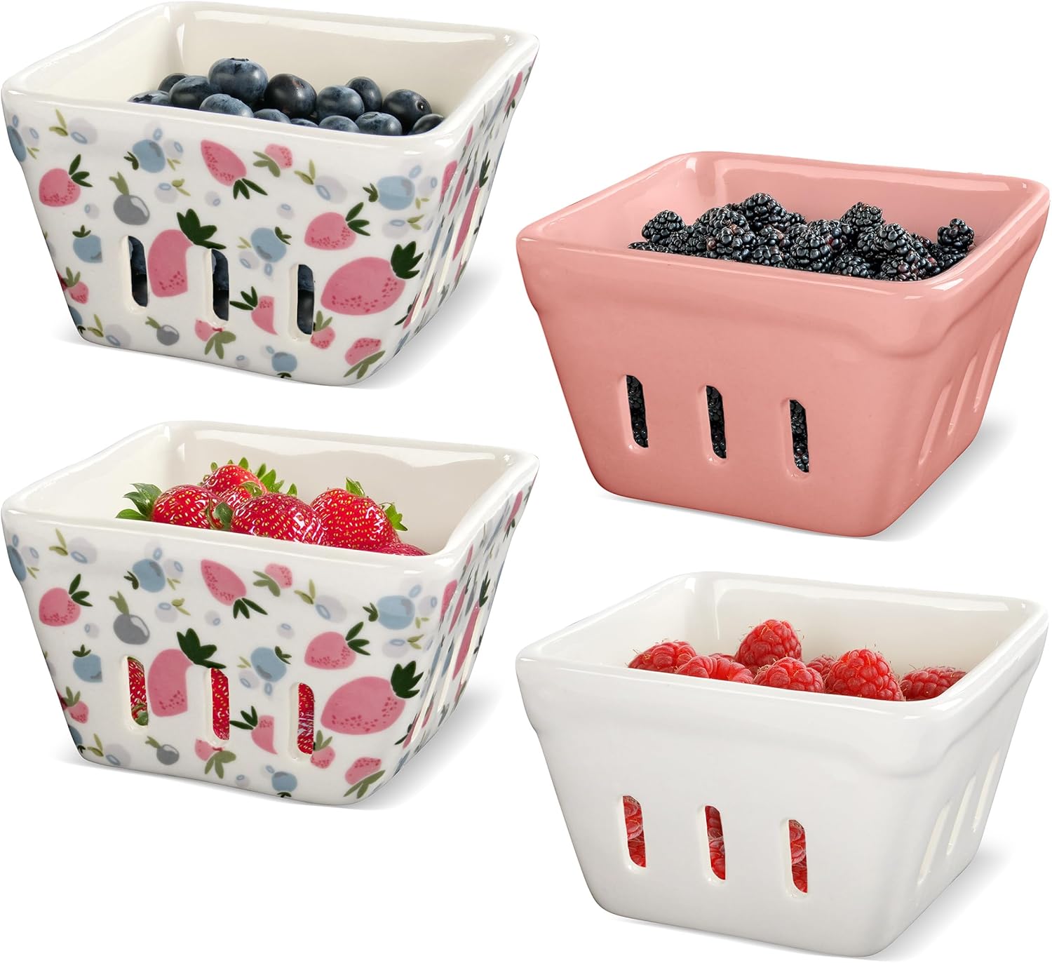 Amazon.com: 7Penn Ceramic Berry Basket Colander Fruit Bowl, Set of 4 ...