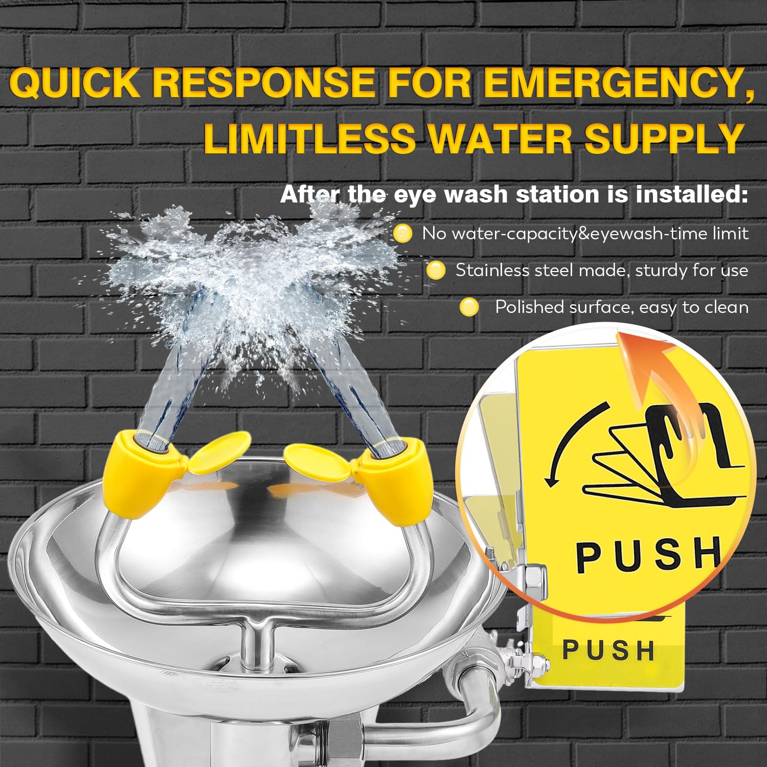 CGOLDENWALL Wall Mounted Eyewash Station - Emergency Nepal | Ubuy