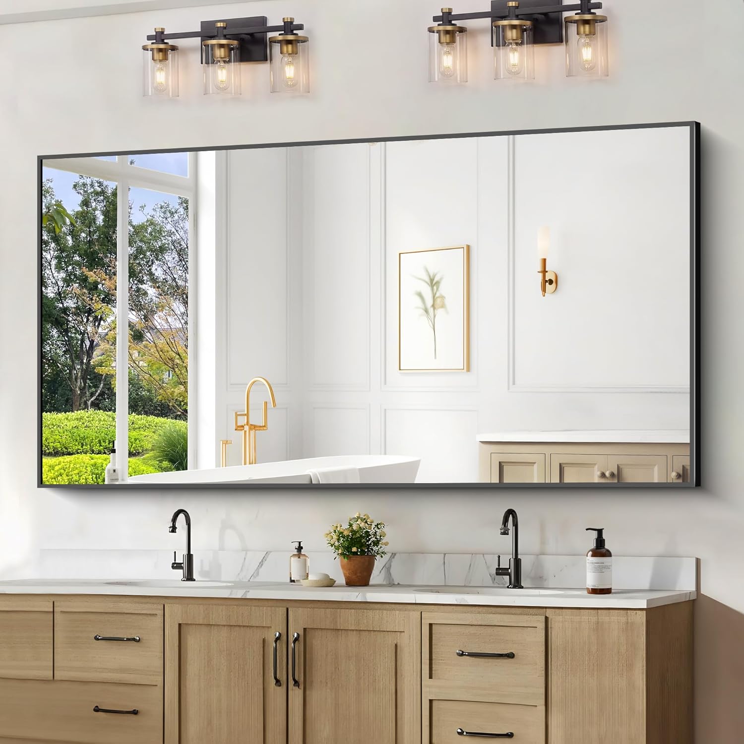 Amazon.com: BONEWEI Bathroom Mirror,72x36 inch Bathroom Mirrors for ...