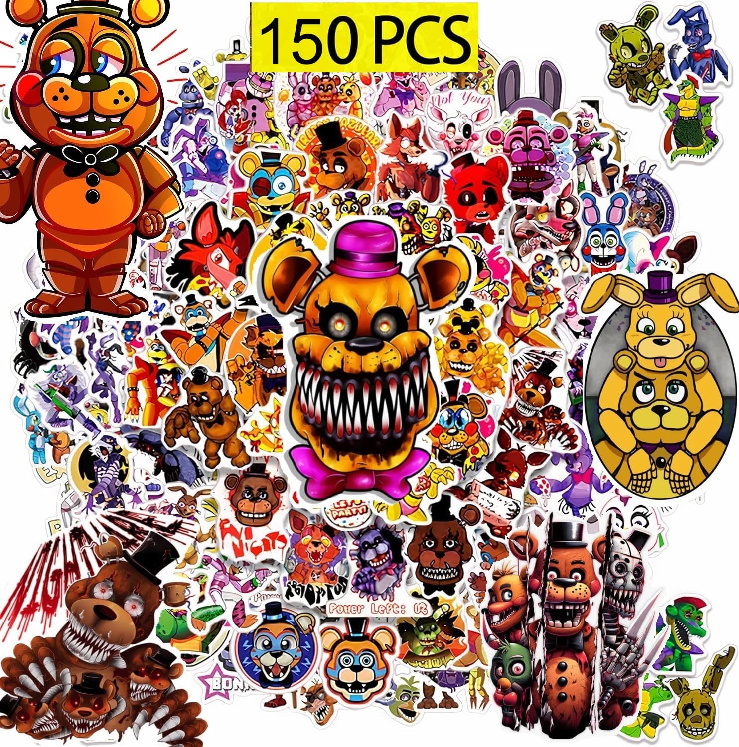 Amazon.com: Kids FNAF Stickers Waterproof Vinyl Scrapbook 50 PCS ...