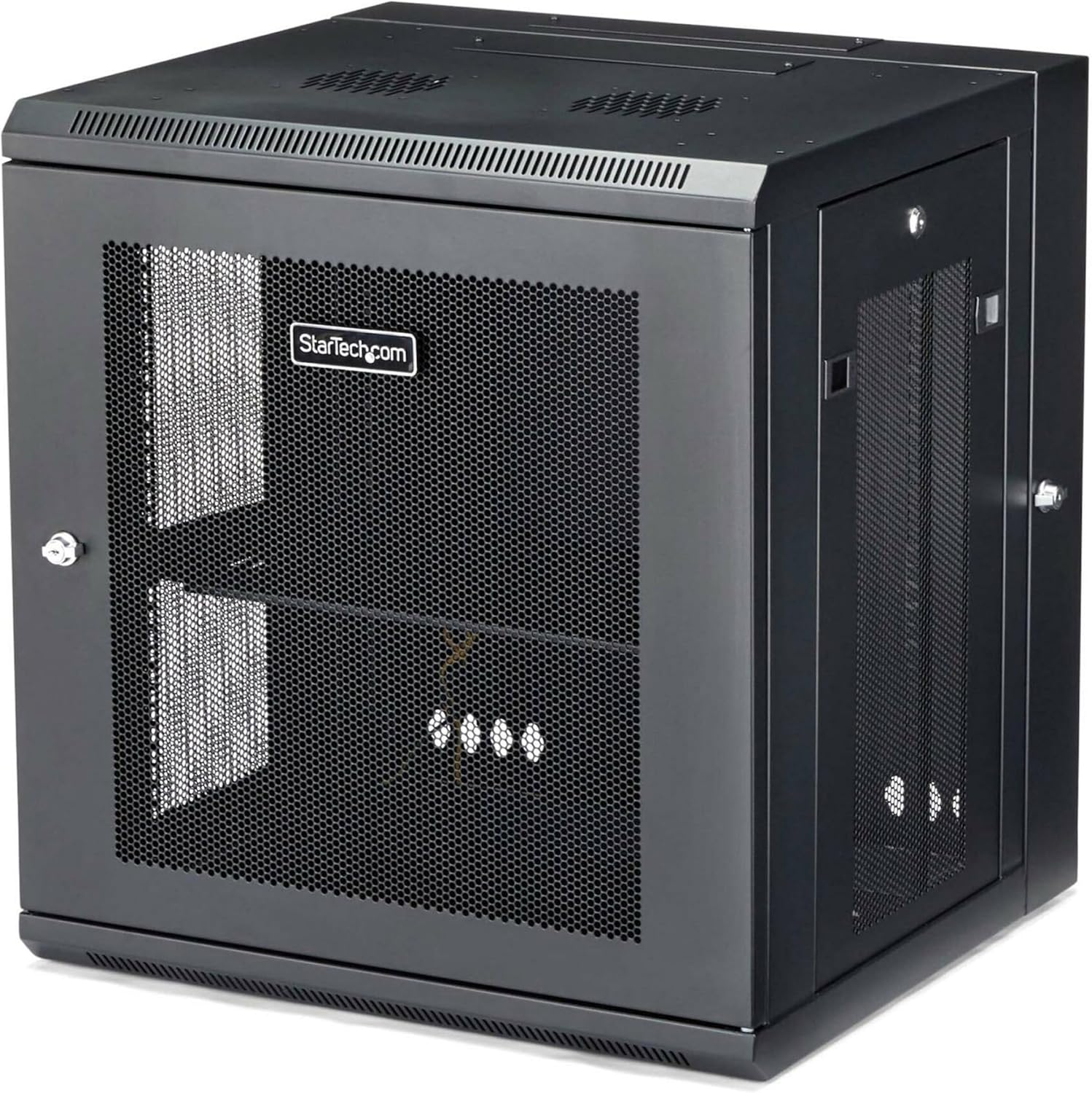 StarTech.com 4-Post 12U Wall Mount Network Cabinet with 1U Shelf, 19in Wall-Mounted Server Rack ...