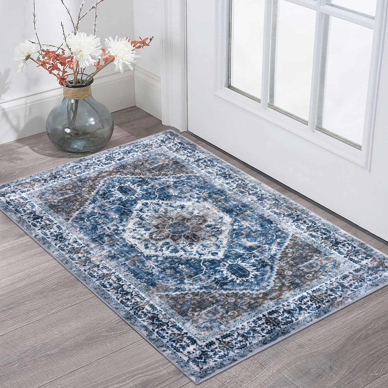 KOZYFLY Small Area Rug 2x3 Ft Rugs for Entryway Washable Boho Entry Rug ...