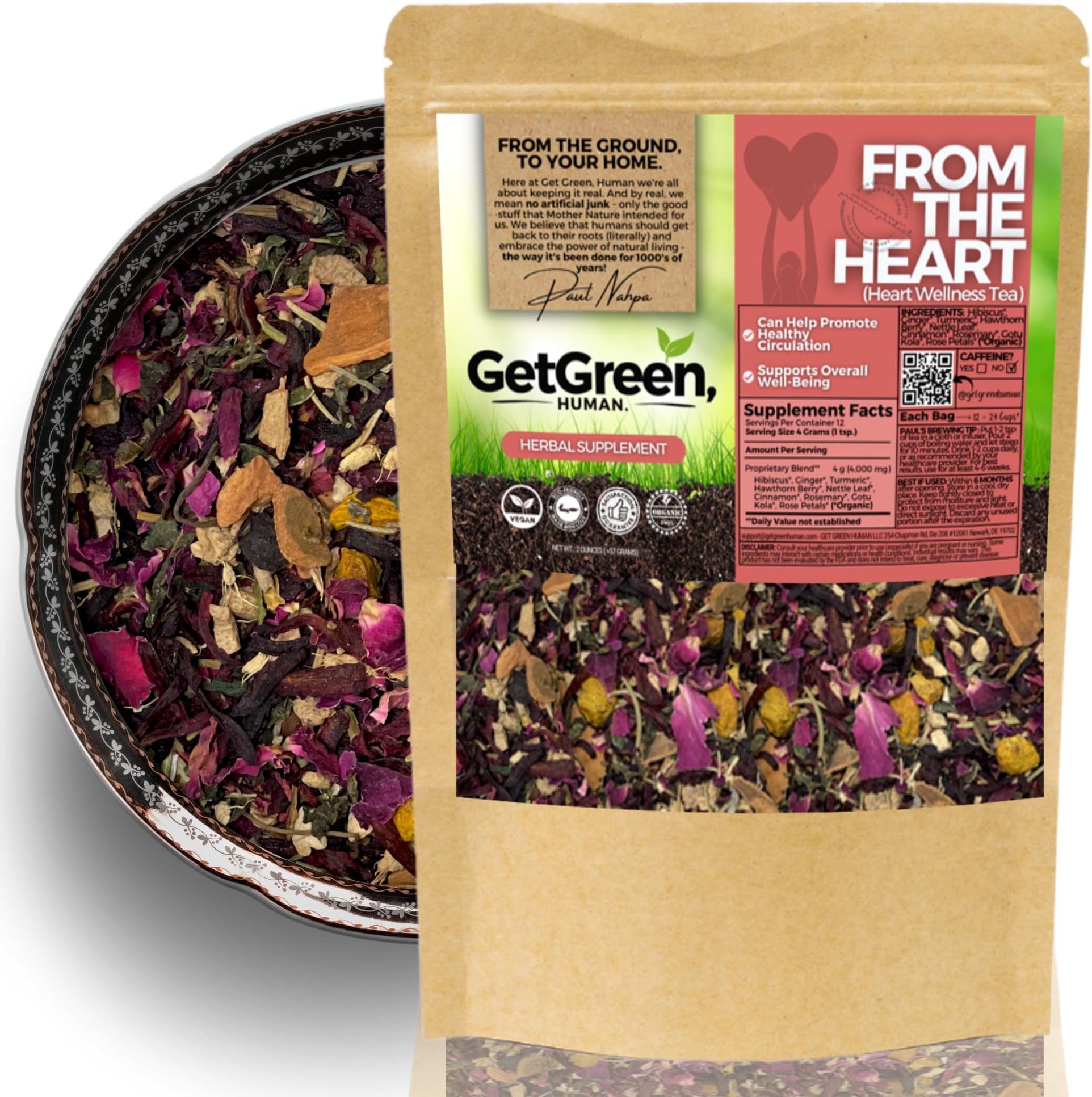 Amazon.com : Healthy Heart Loose Leaf Tea w/ Hibiscus, Ginger, Turmeric ...