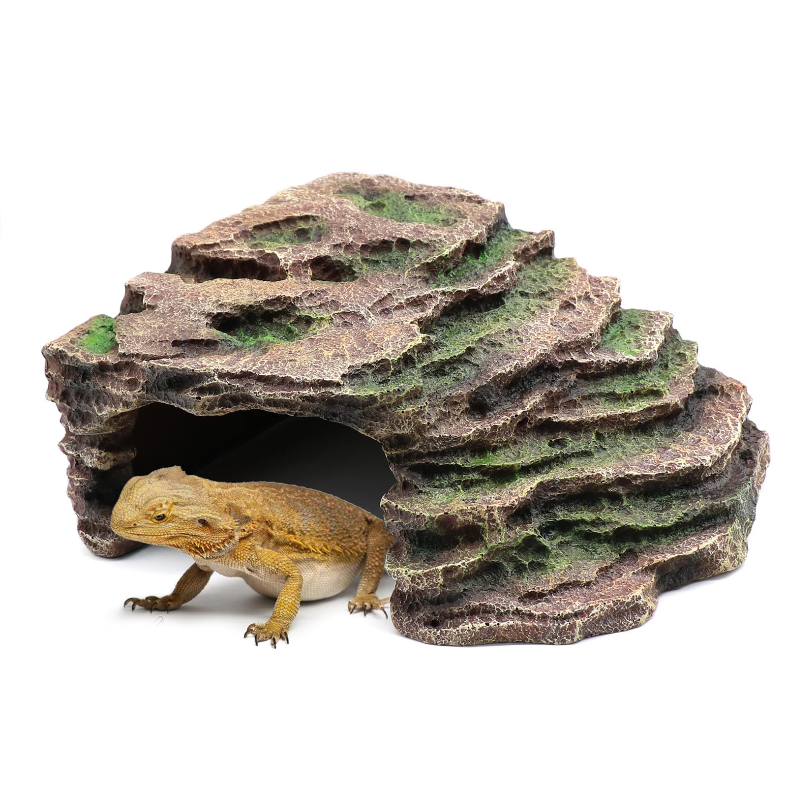 Amazon.com : Large Reptile Hide Shale Scape Step Ledge, Reptile Cave ...