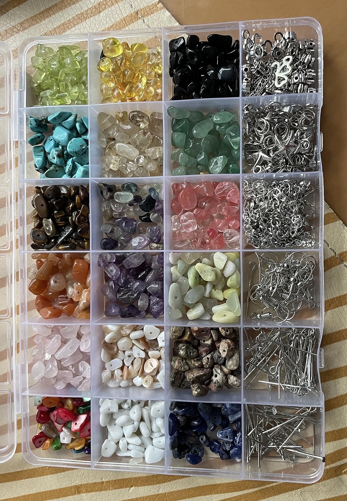 1150pcs Crystal Jewellery Making Kit, 18 Colors Chip Gemstone Beads ...