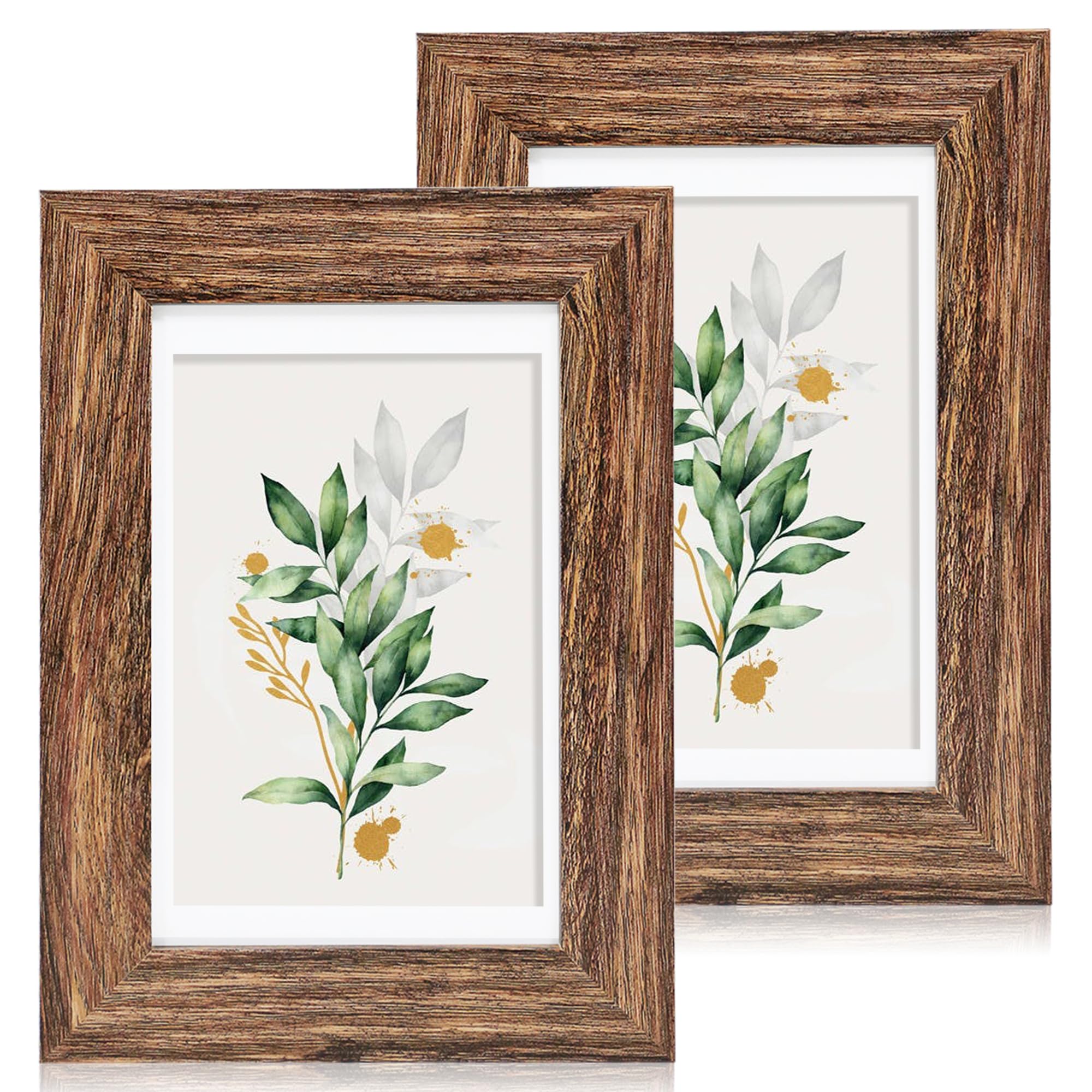 Amazon.com - Hongkee 4x6 Picture Frame Set of 2, Made of Real Glass and ...