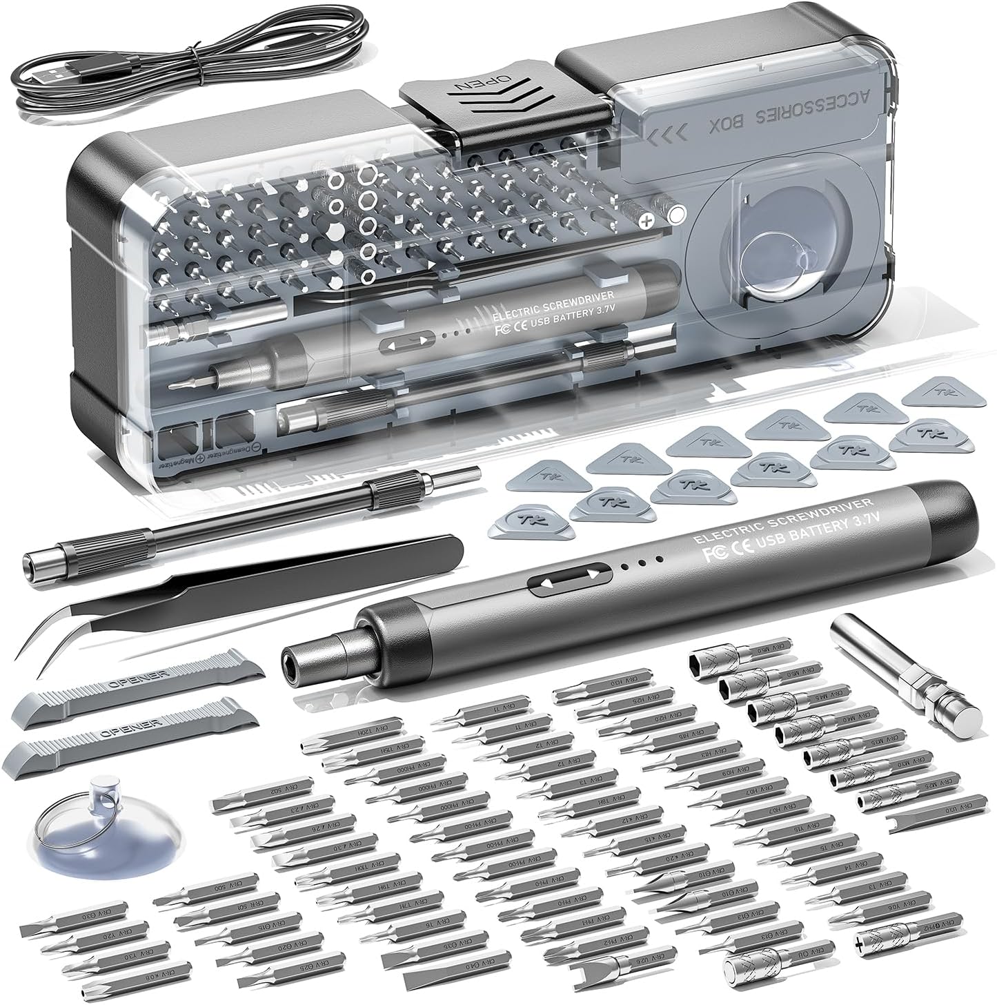 Amazon.com: Mini Electric Screwdriver Set, 69 in 1 Small Electric ...