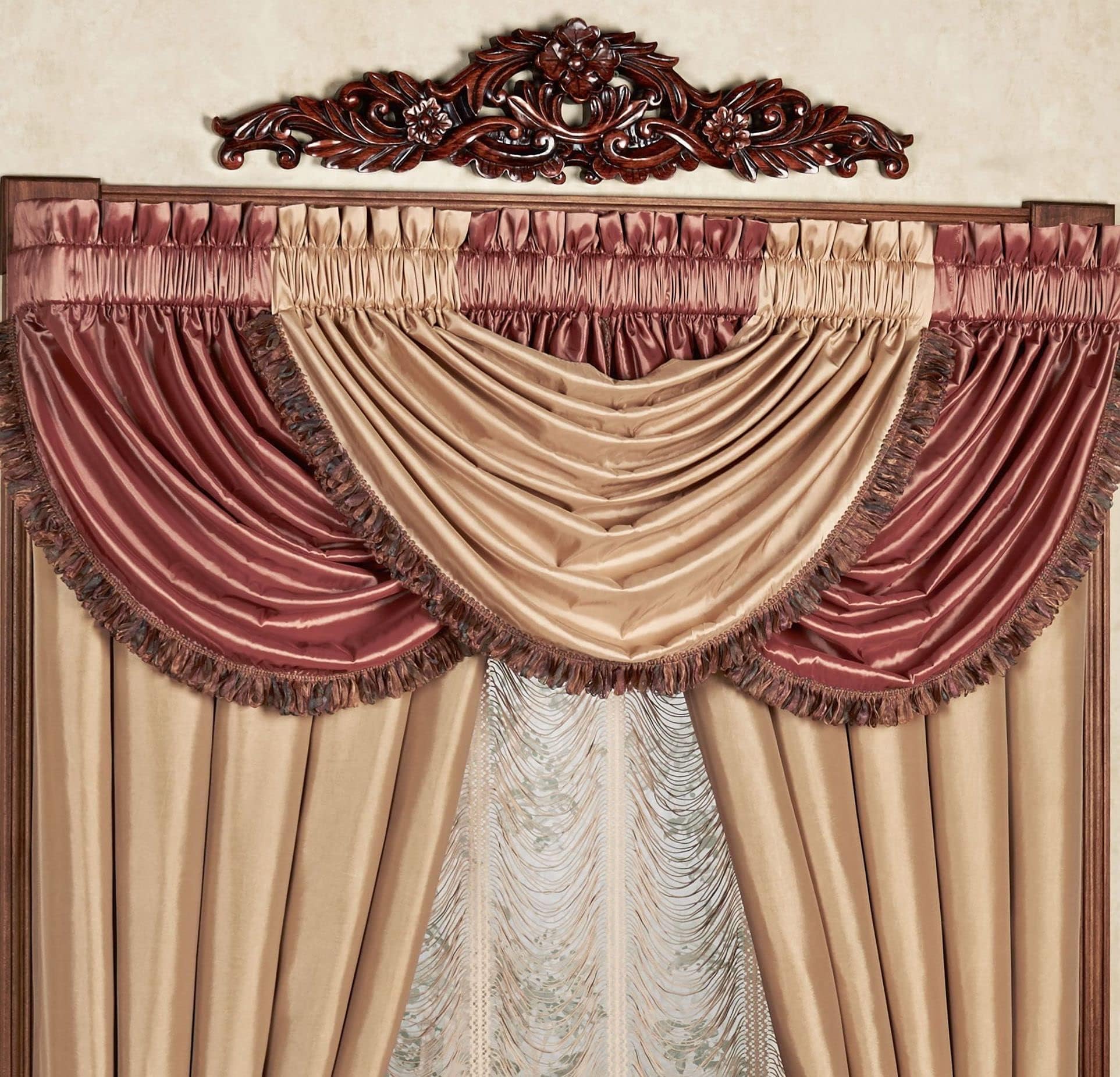 Amazon.com: Touch of Class Majesty Waterfall Valance Golden Honey 48 x ...