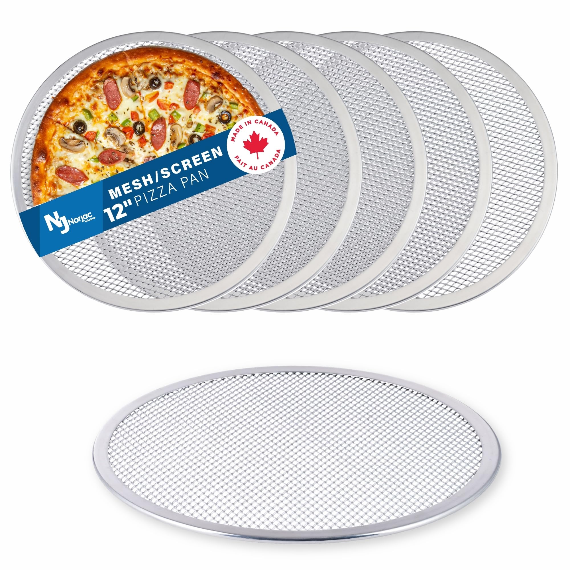 Snapklik.com : Bulk Pizza Screen, 12 Inch, 6 Pack, Seamless Rim ...
