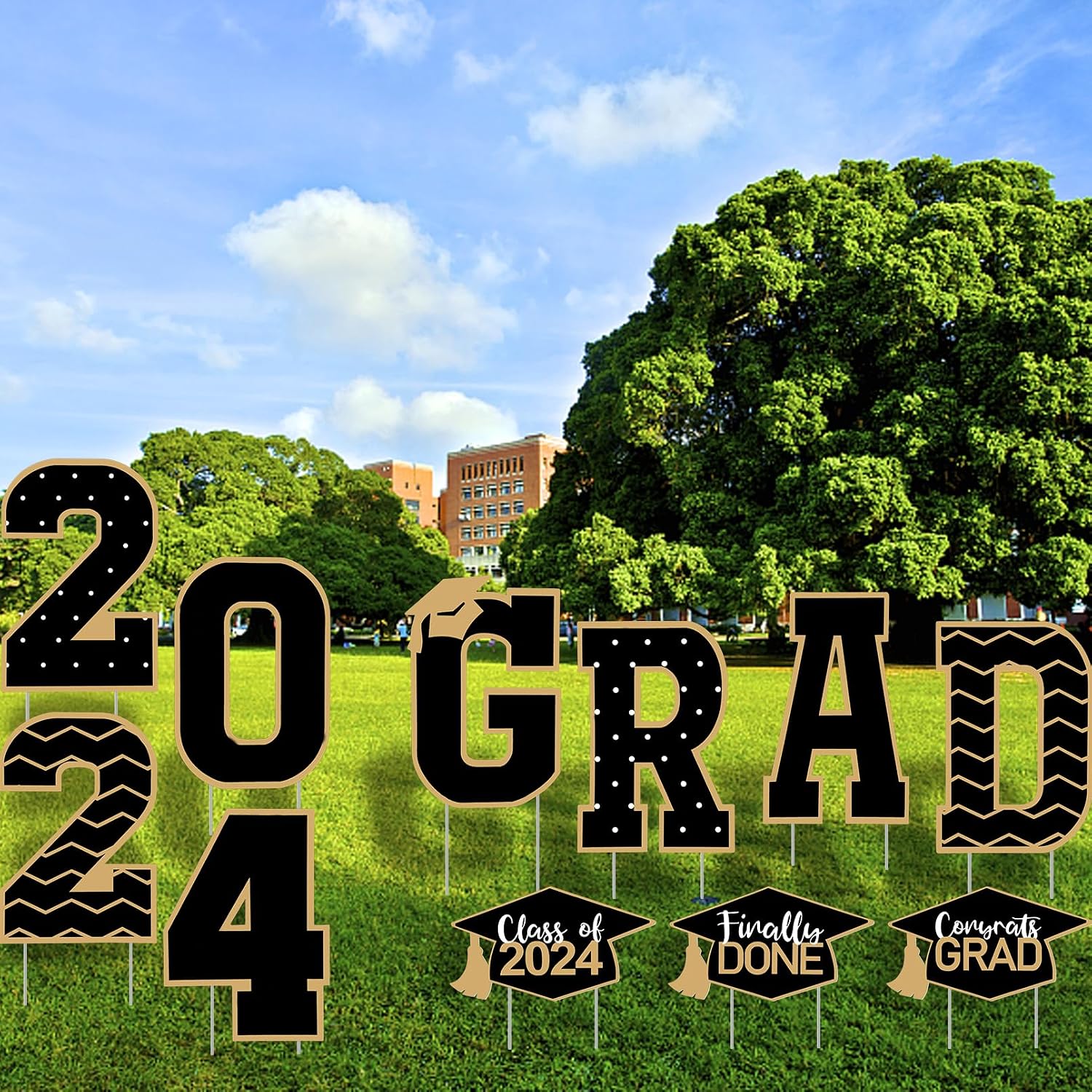 Amazon.com : HXXF 2024 Graduation Yard Sign Decoration, 11PCS ...