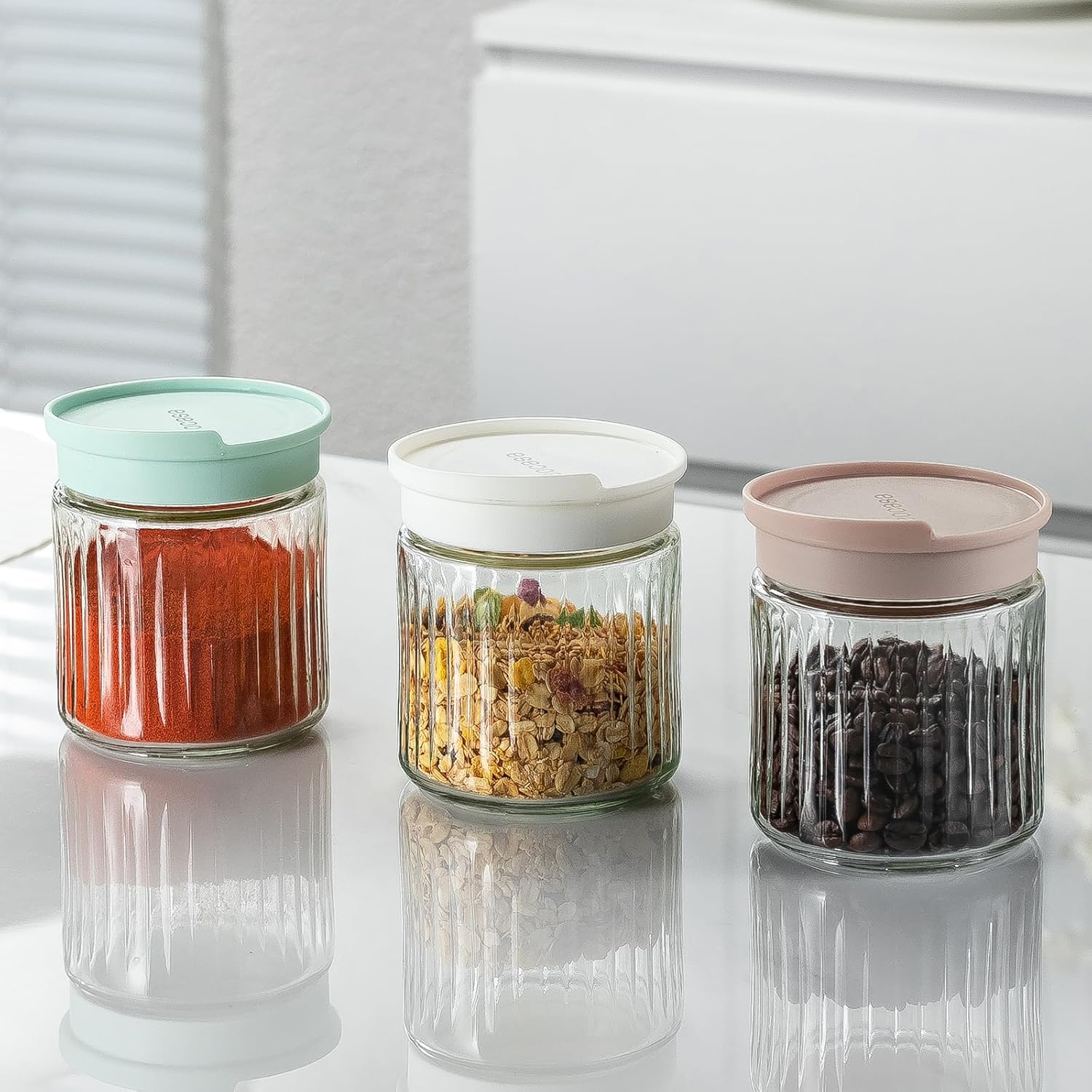 Amazon.com: Wissy&Konny Small Glass Jars with Lid for Cookie,Candy,Ice ...