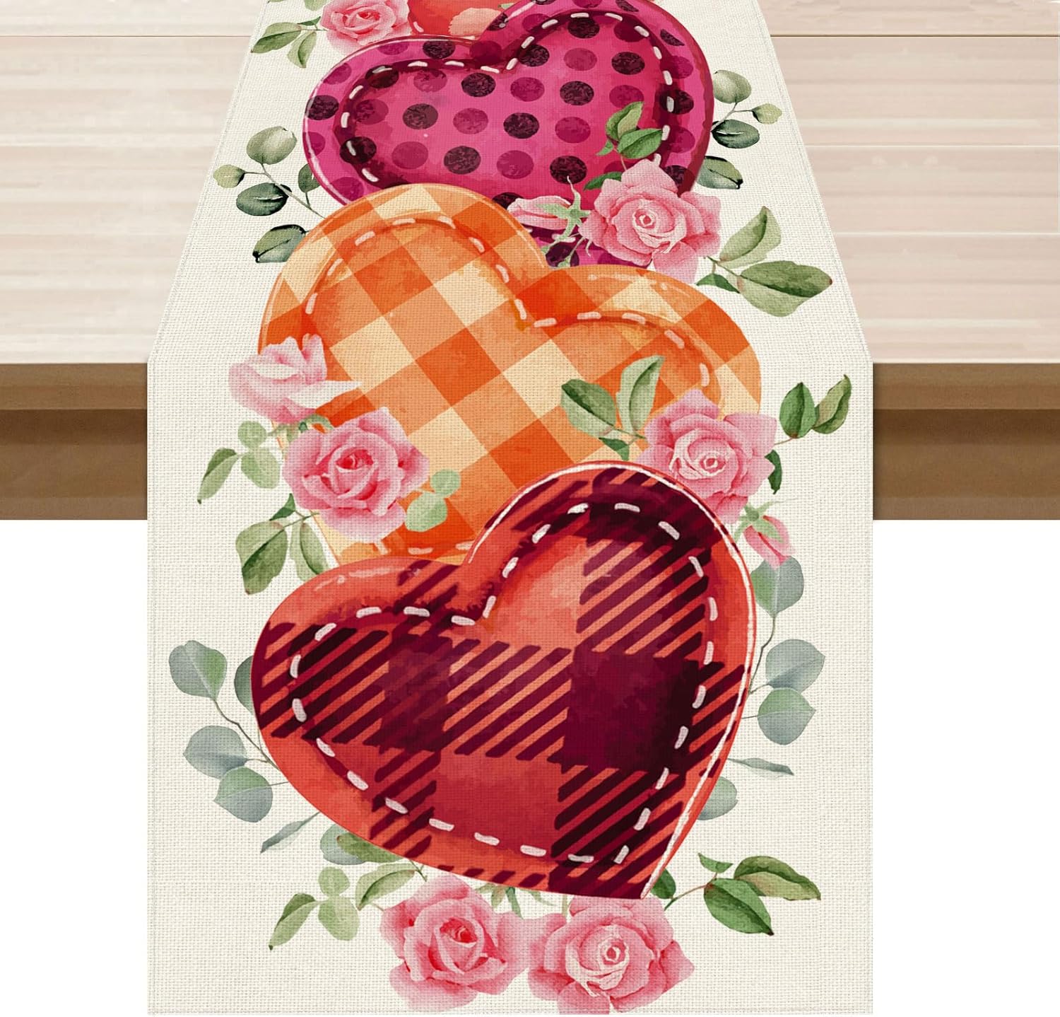 Amazon.com: BOTB LIHM Romantic Valentine’s Day Plaid Love Hearts Pink ...