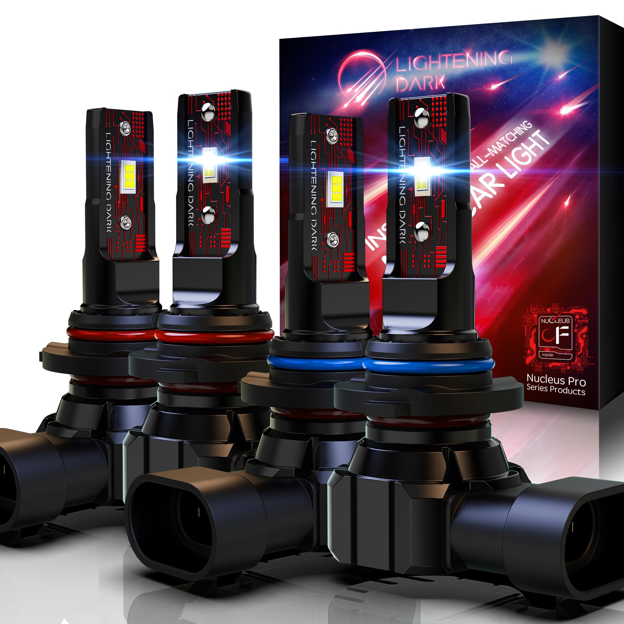 Snapklik.com : LIGHTENING DARK 9005+9006 LED Bulbs, HB3+HB4 24000LM ...