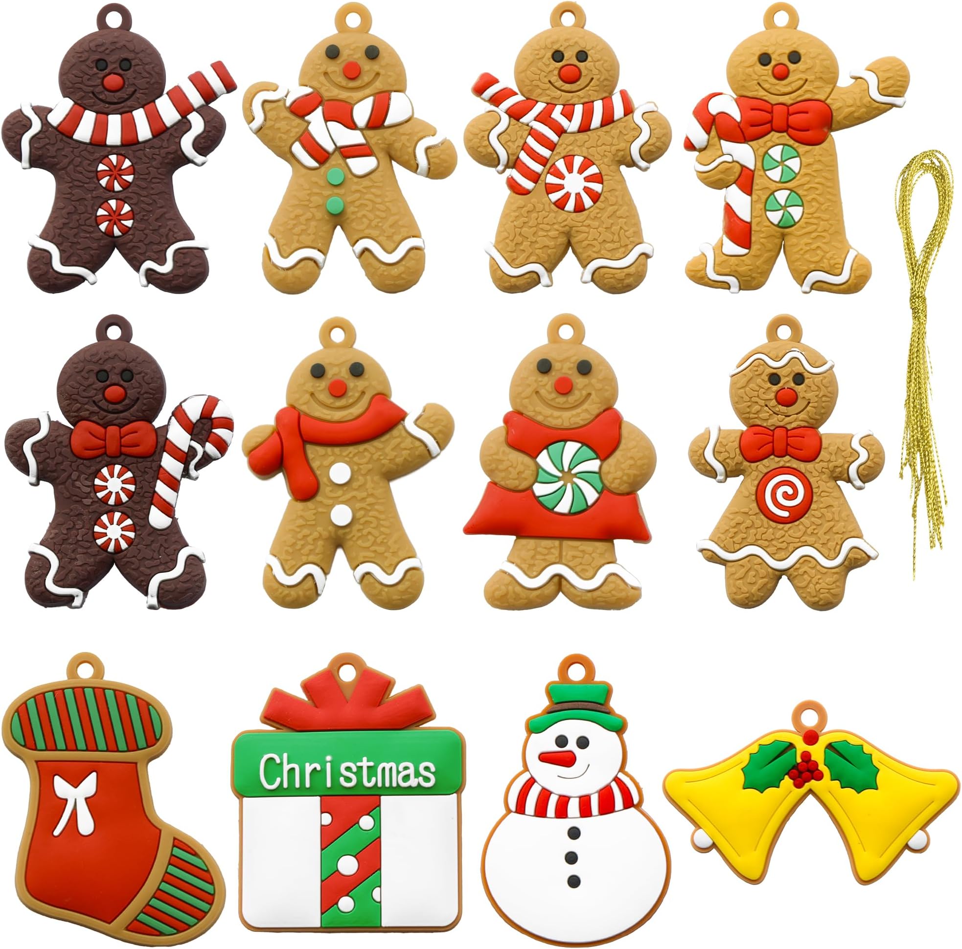 DAZAKA 12 Pièces Bonhomme Pain d'Épice Suspensions Noël, Ornement Sapin ...