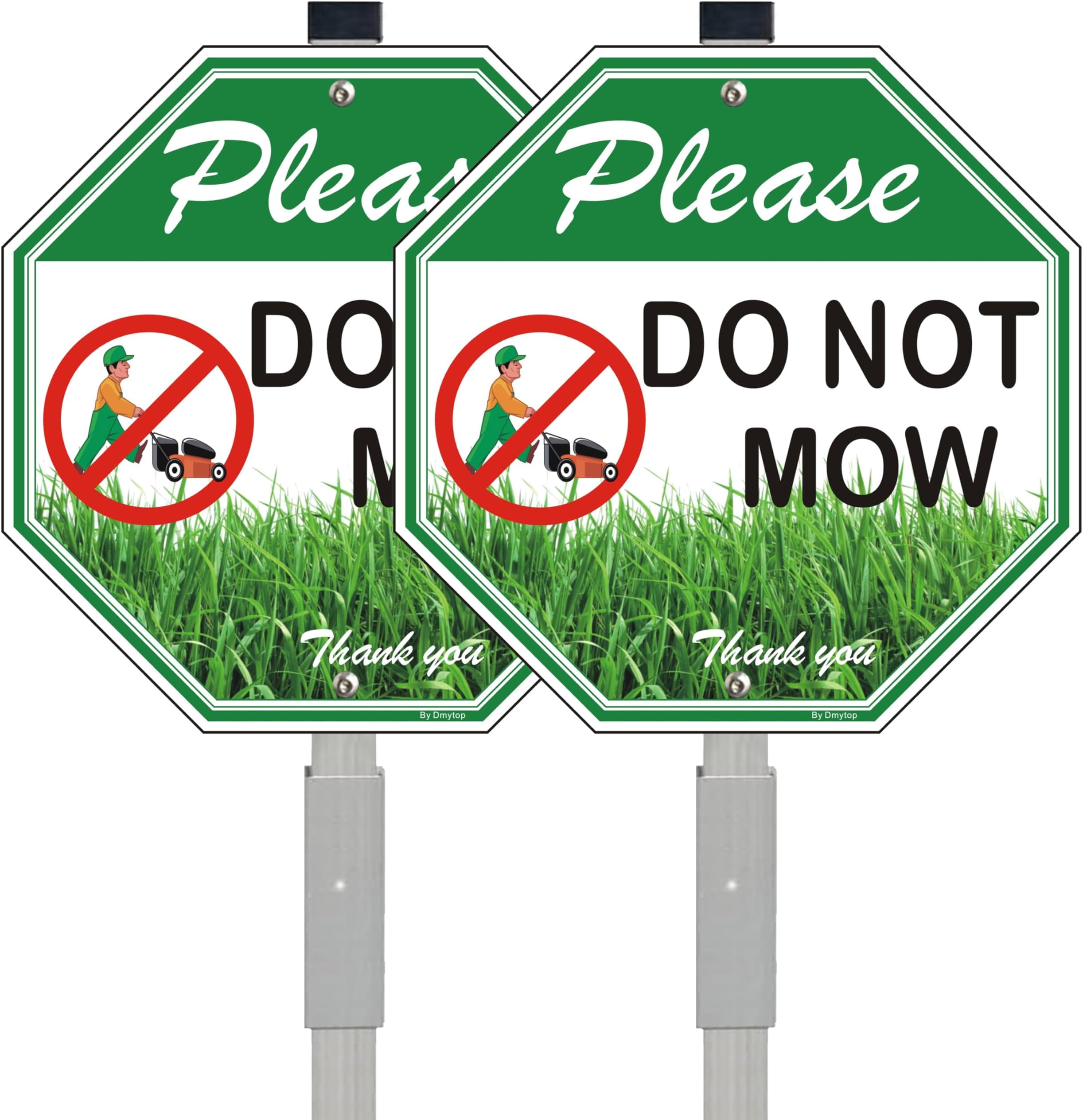 Amazon.com: 2 Pack Please Do Not Mow Metal Signs with Stake, 10" x 10 ...