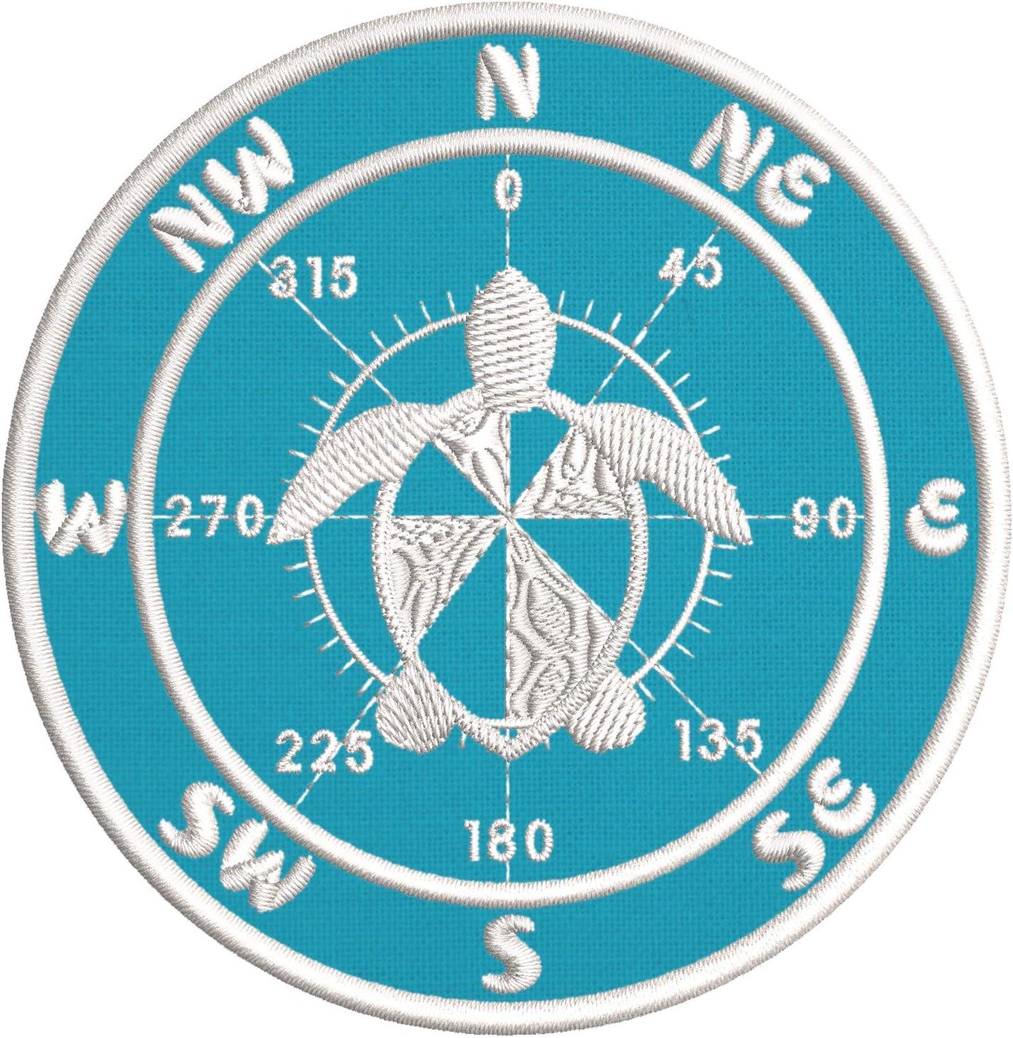 Amazon.com: Compass w/Sea Turtle Embroidered Premium Patch Iron-On or ...