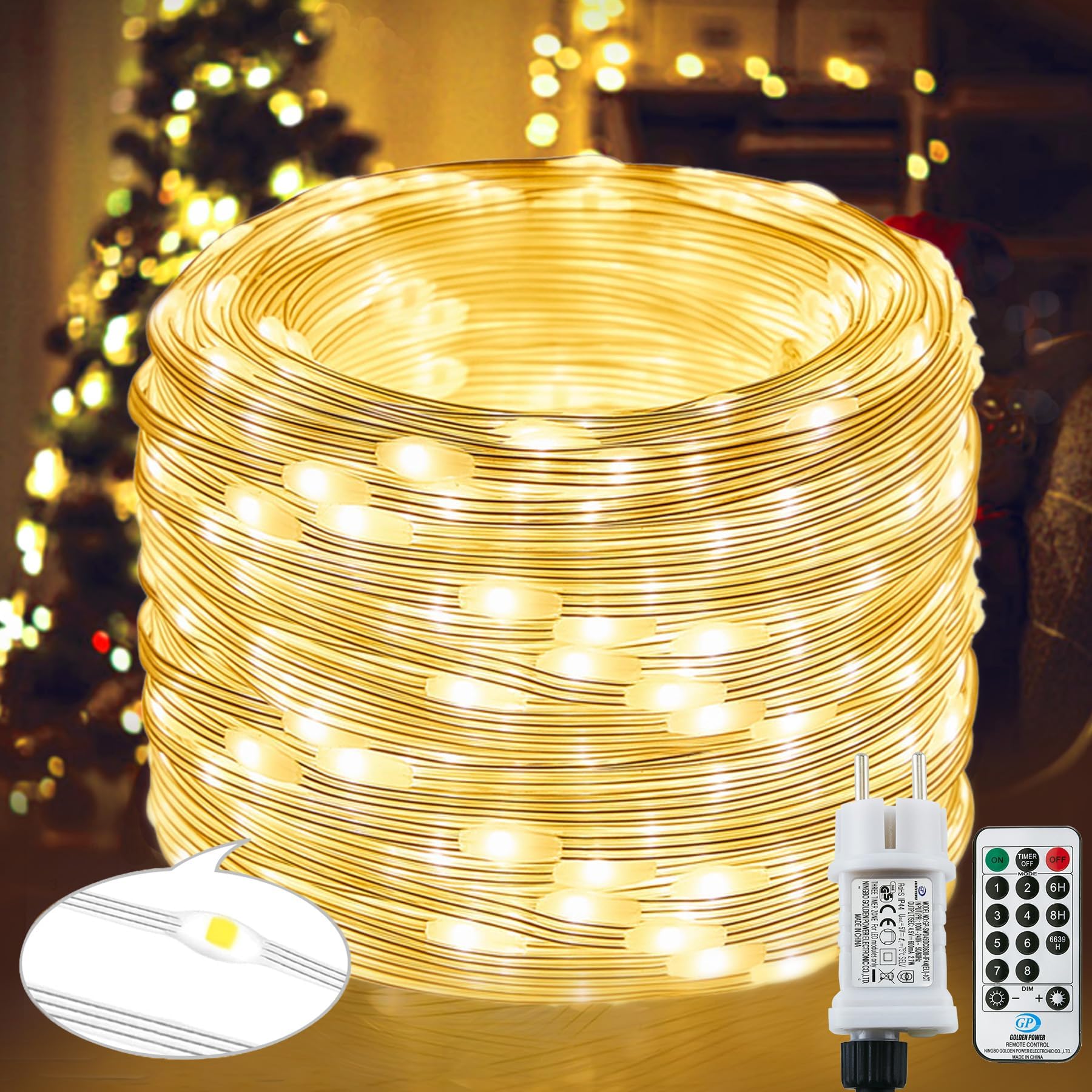 Uping Strisce LED, Luce Calda Bianca,12 Metri, Impermeabile, 100 ...