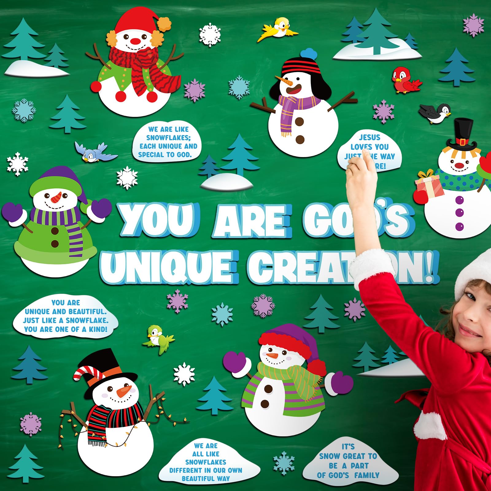 Snapklik.com : 105 Pcs Winter Bulletin Board Decorations Set Christmas ...