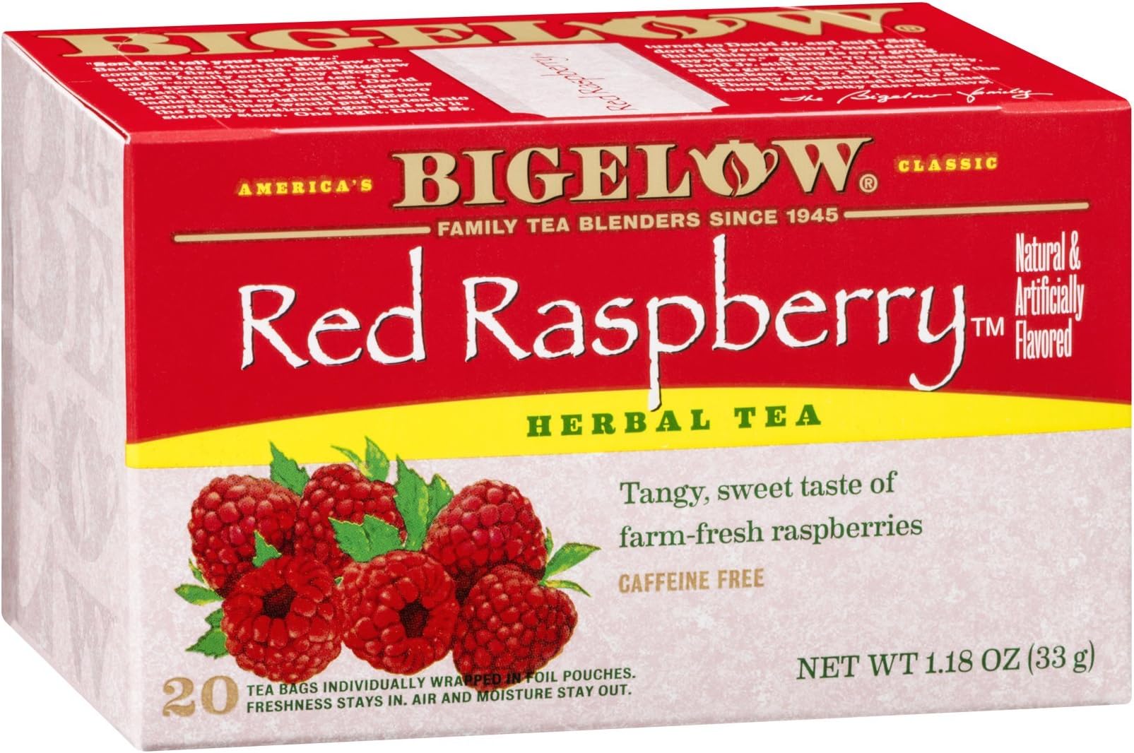 Amazon.com : Bigelow Tea Herbal Tea - Red Raspberry - Case of 6 - 20 ...