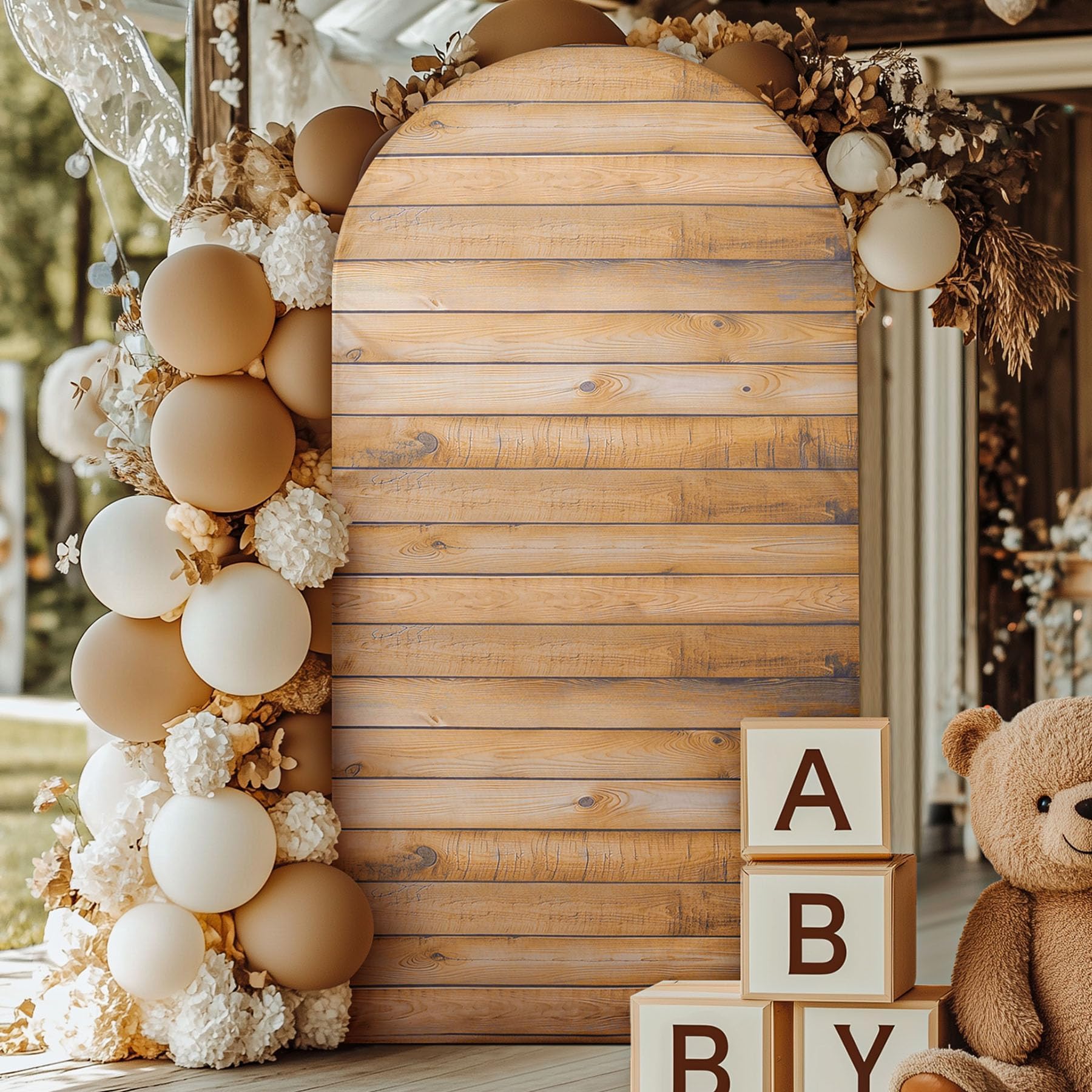 Amazon.com: 3-Panel Wooden Arch Backdrop Stand - Natural Finish ...