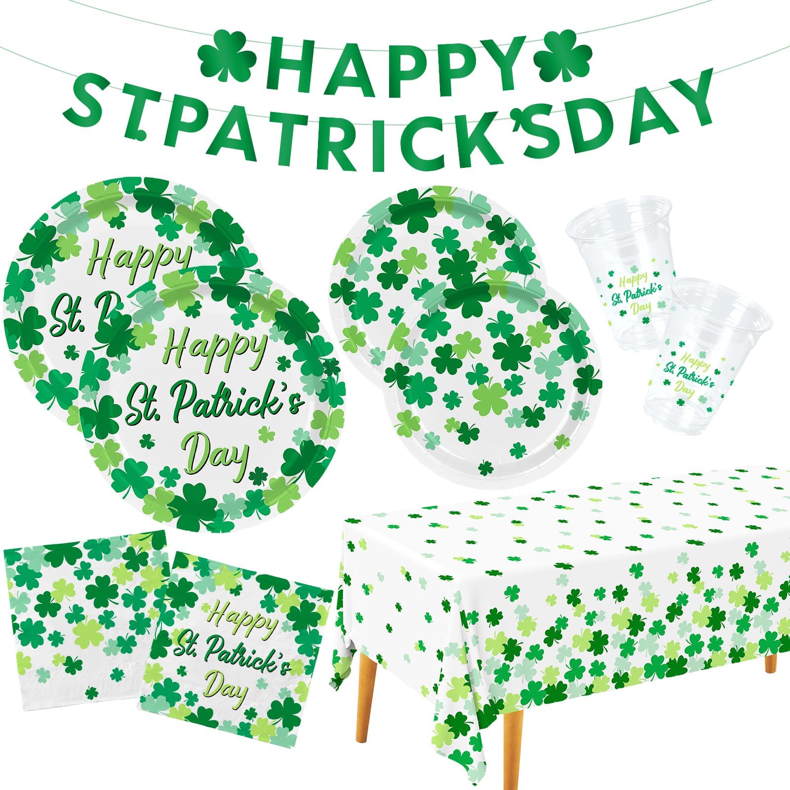 Amazon.com: Suttmin 350 Psc St Patrick's Day Party Supplies Tableware ...