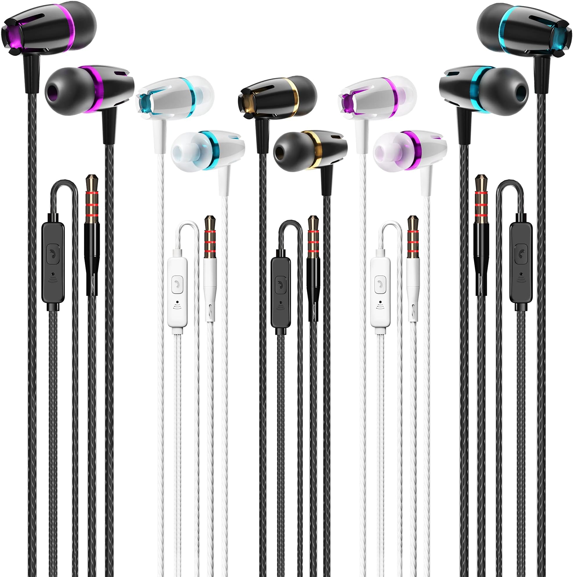 Amazon.com: Wired Earbuds Pack of 4, in-Ear Wired Earphones with ...