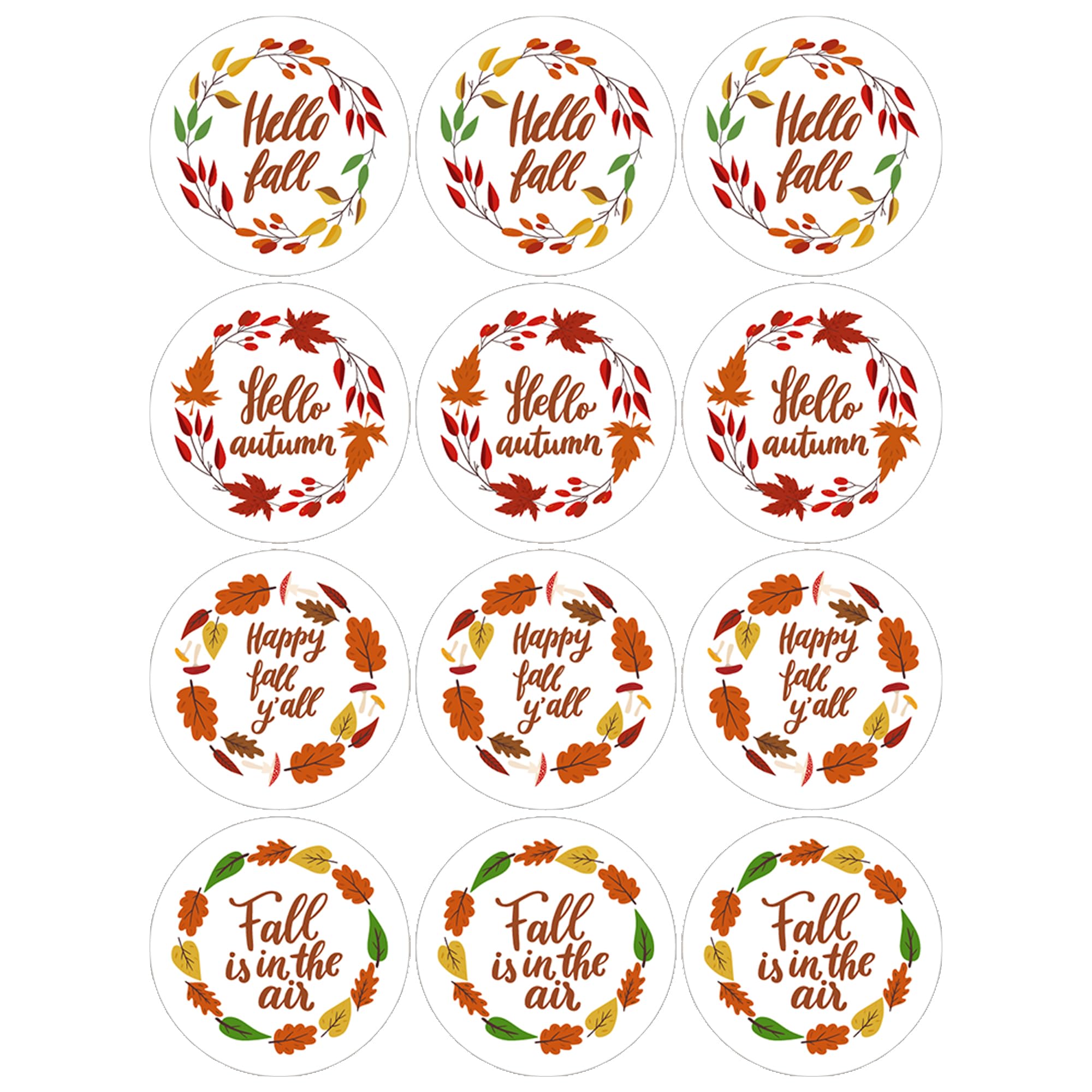 Amazon.com: Lucleag Hello Fall Stickers for Kids, Fall Leaves Wreath ...