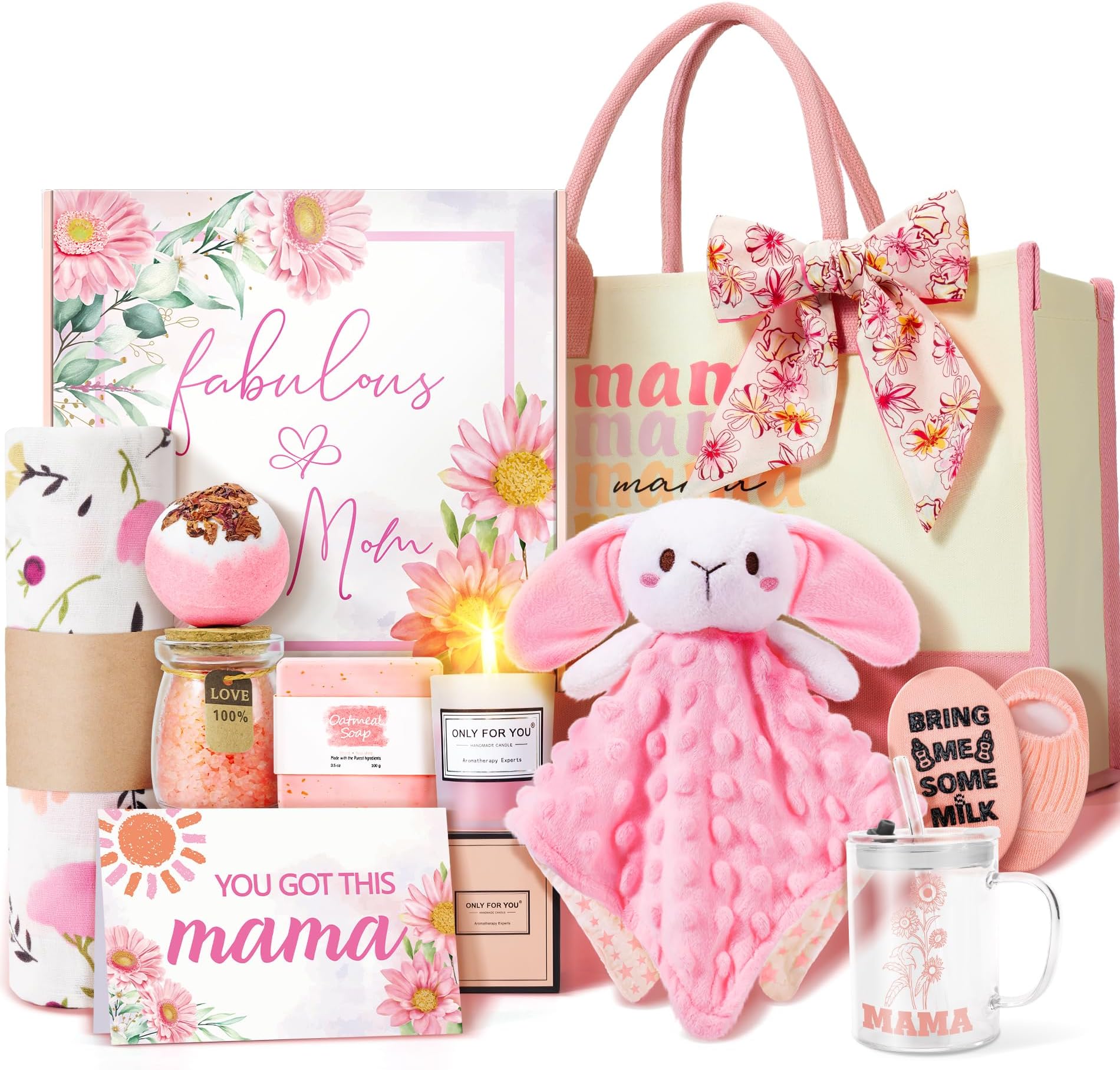 Amazon.com : New Mom Gifts & Baby Girl Gift Set for Newborn,12PCS Baby ...