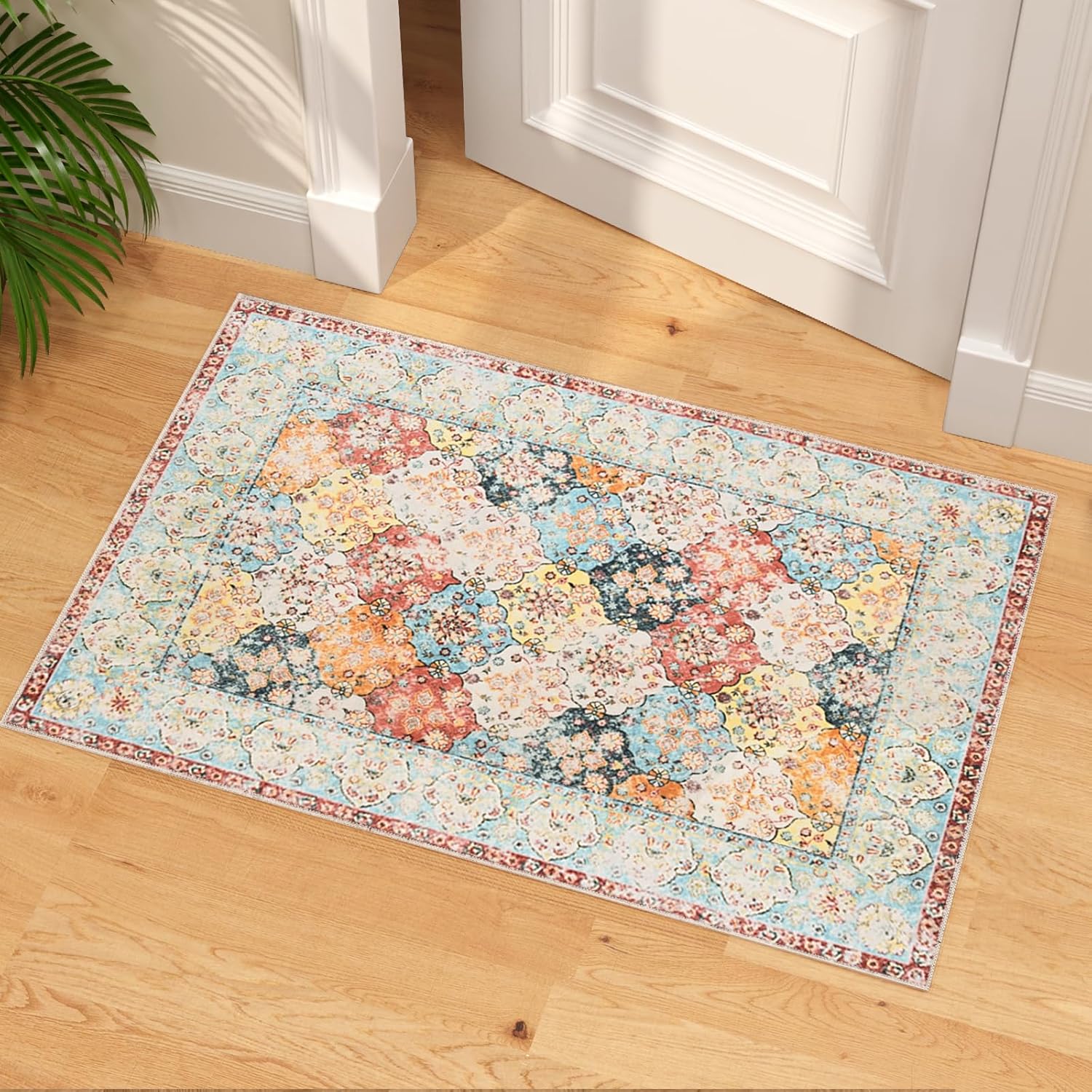 Amazon.com: Vintage Rugs for Entryway, 2x3 Washable Low Pile Rug, Small ...