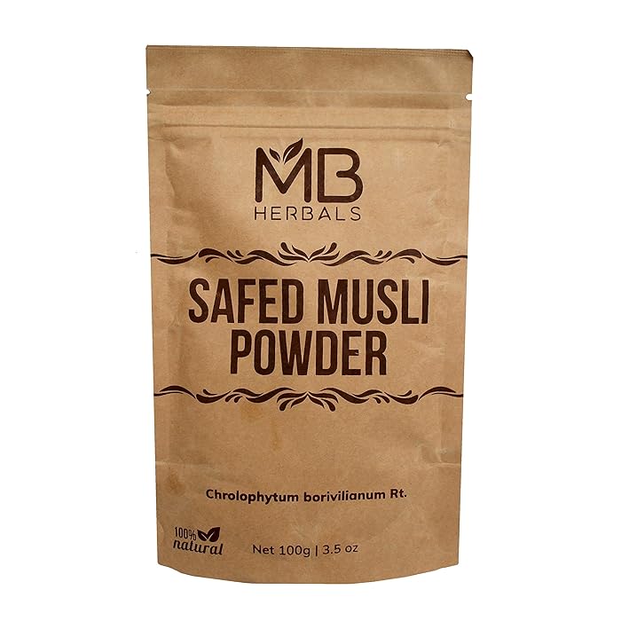Buy MB Herbals Pure Safed Musli Powder 100 Gram | 3.5 oz Chlorophytum ...