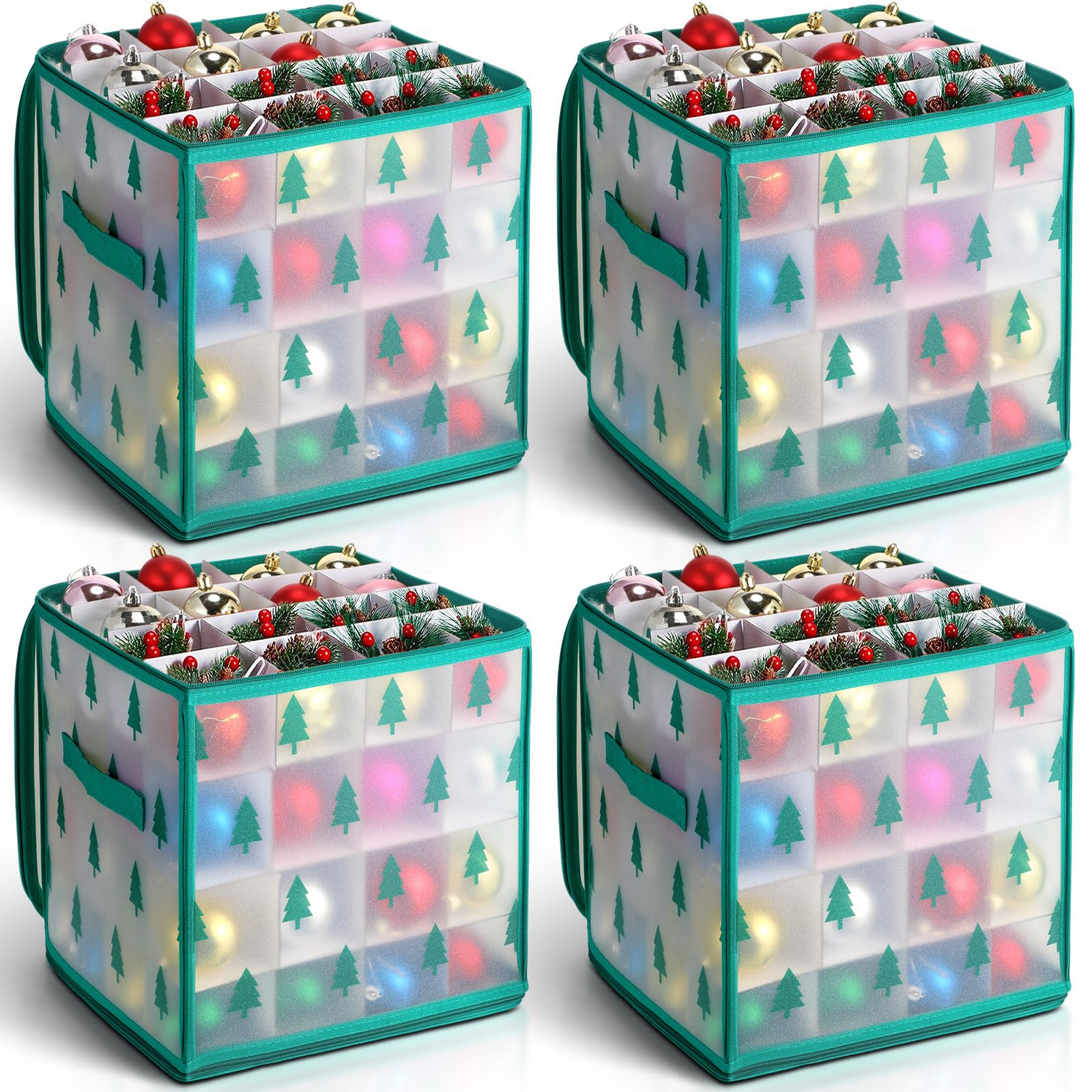 Amazon.com: Saintrygo 4 Pcs Christmas Ornament Storage Box Christmas ...