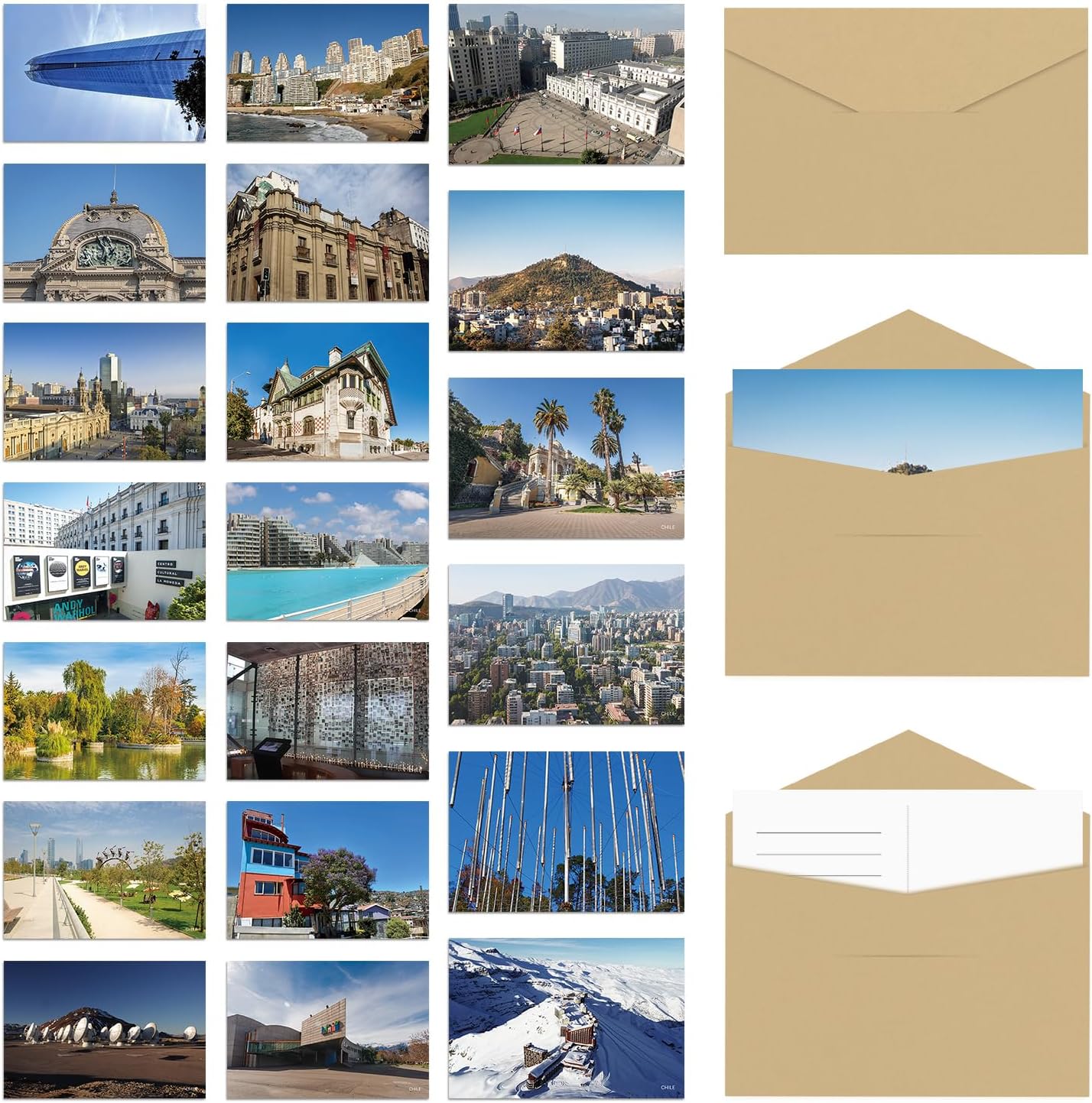 Amazon.com : Dear Mapper Chile City Landscape Postcards Pack 20pc/Set ...