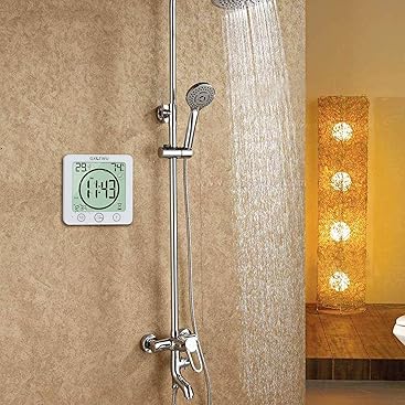 GXSTWU Digital Bathroom Clock Shower Timer with Alarm, Waterproof ...