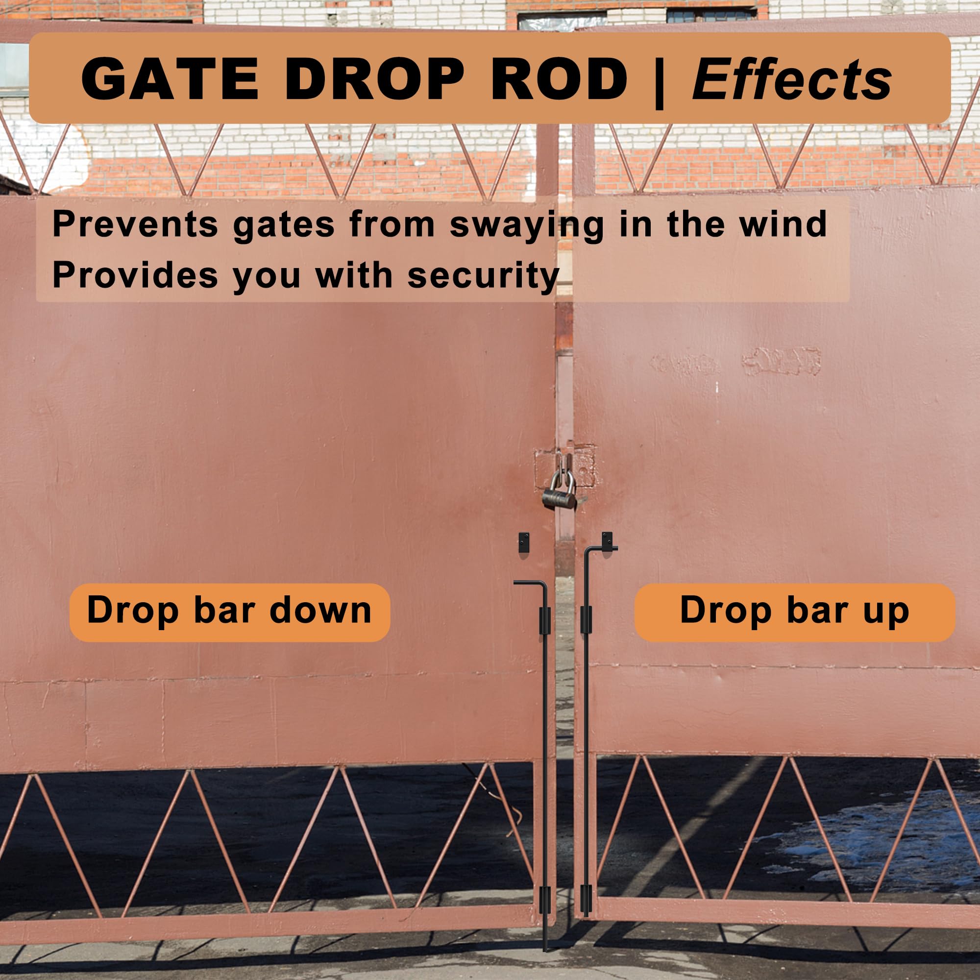 Snapklik.com : Auxdee 36 Inch Gate Drop Rod, Cane Bolt For Wooden ...