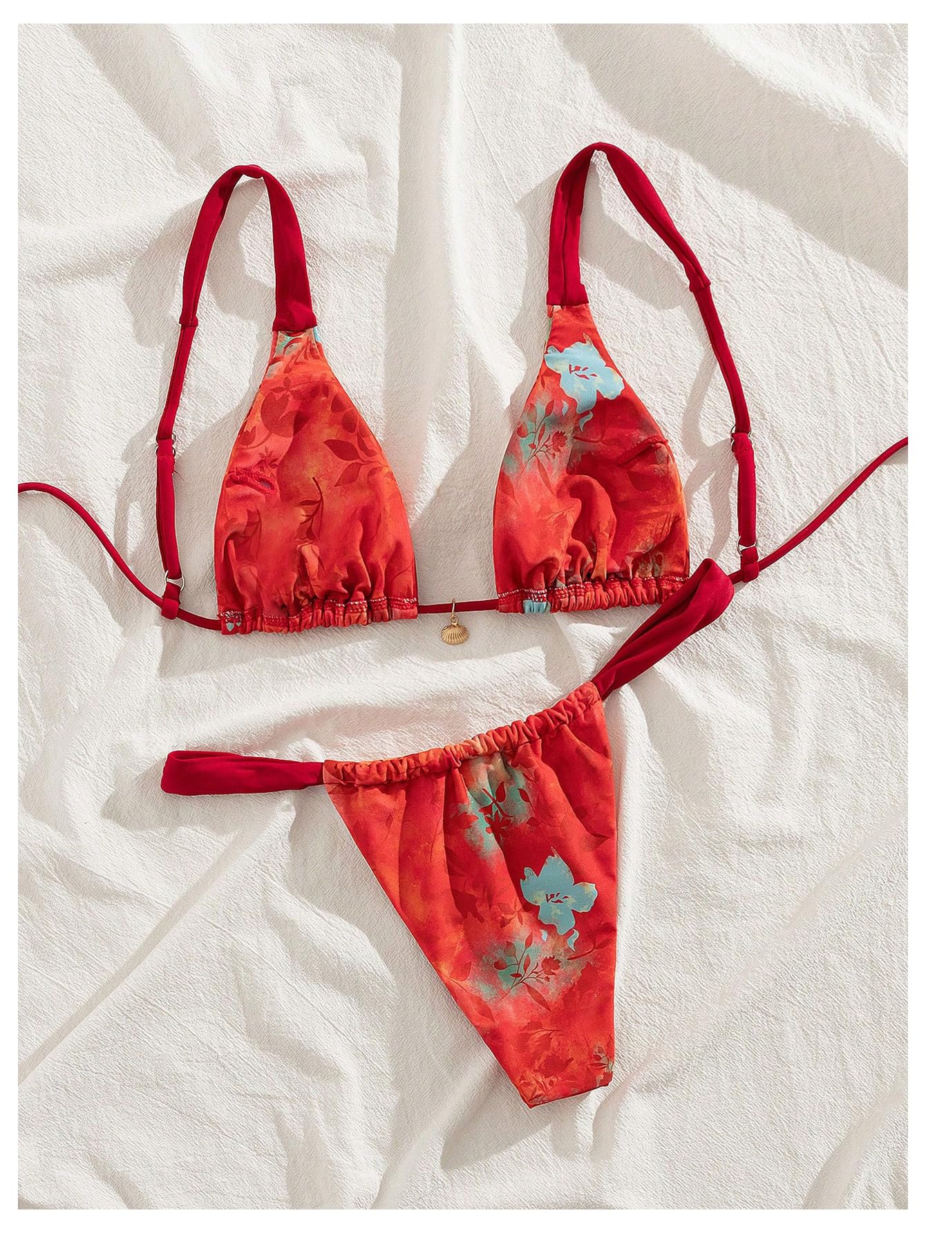 Snapklik.com : Womens 2 Piece Floral Tropical Print Bikini Set Boho ...