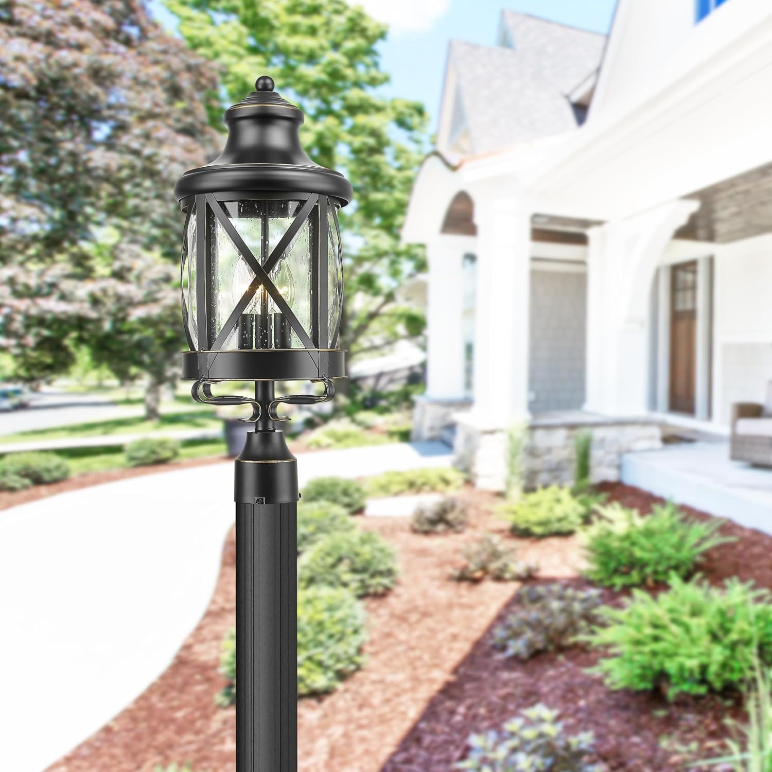 ALLGOT Farol de poste de lámpara de granja, lámpara de poste para ...