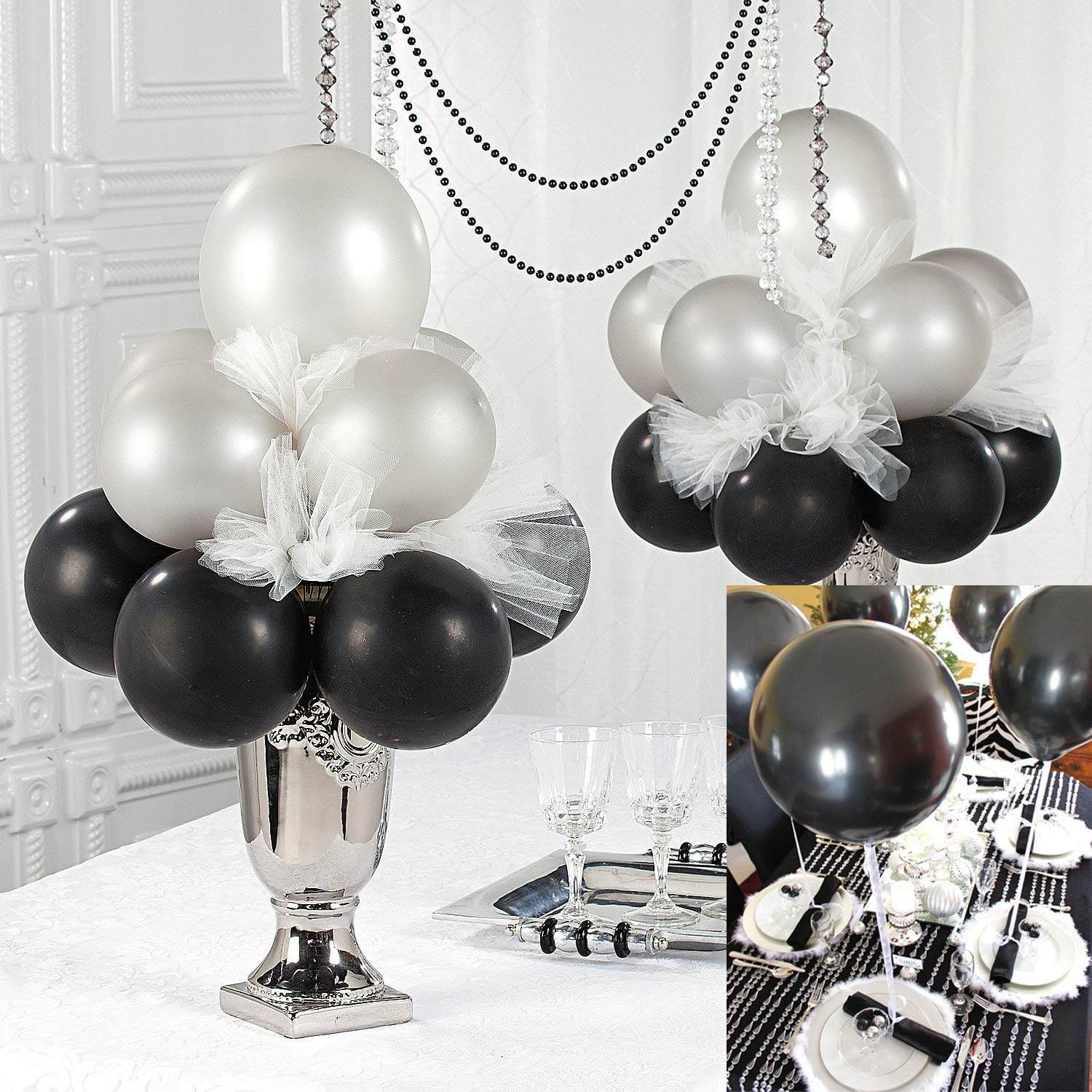 Globos negros, paquete de 50, globos de látex de 12 pulgadas (50 ...