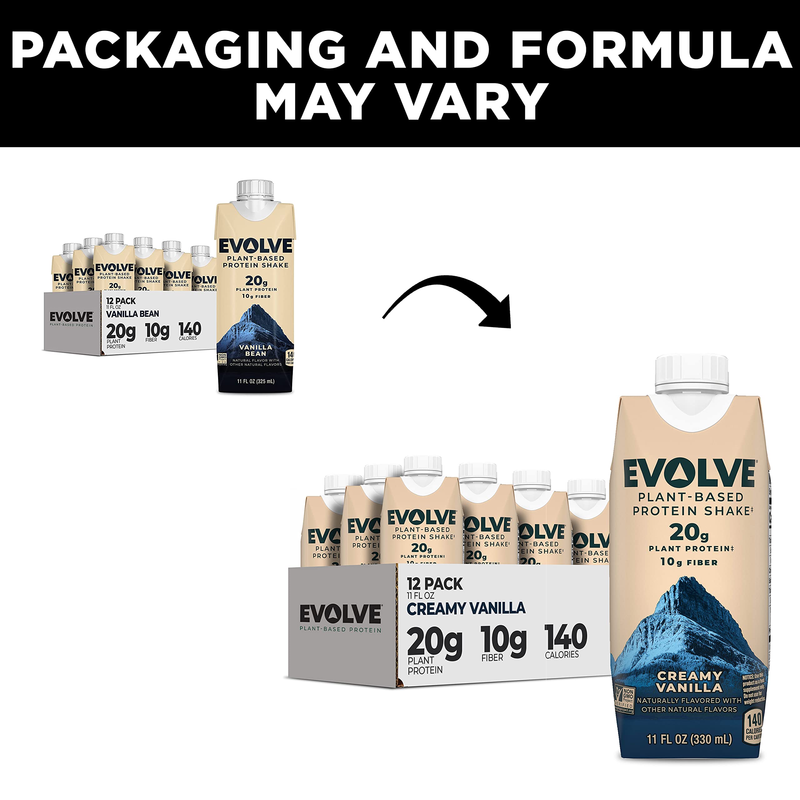 Snapklik.com : Evolve Plant Based Protein Shake, Vanilla Bean, 20g ...