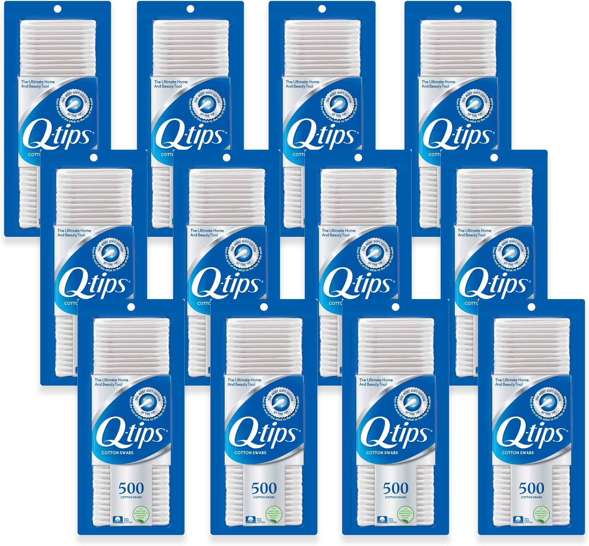 Amazon.com : Q-TIPS SWABS Cotton Club ct, 625 Count, (Pack of 3) : Q ...