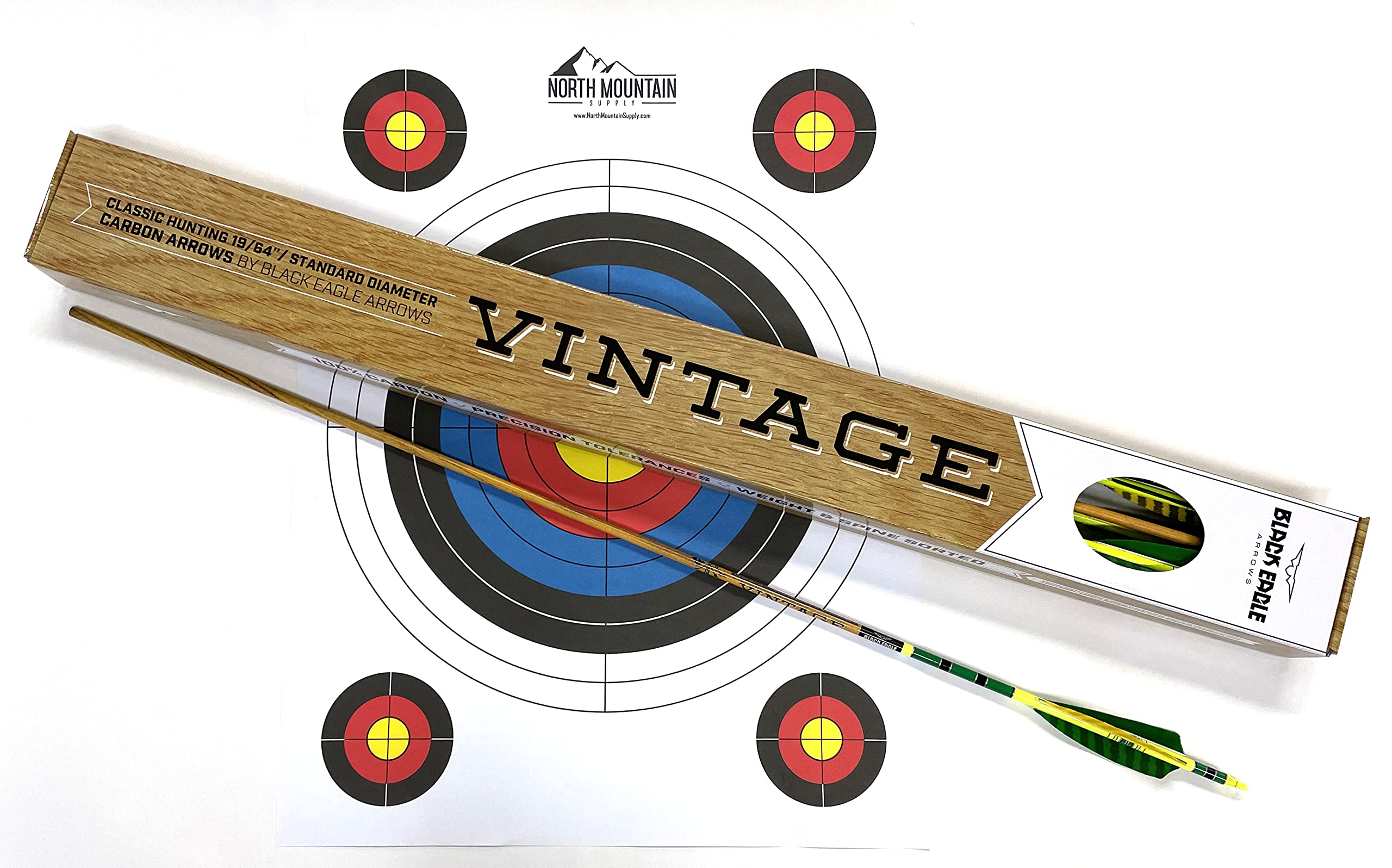 Amazon.com: Black Eagle Arrows Vintage Crested Feather Arrows - Green ...
