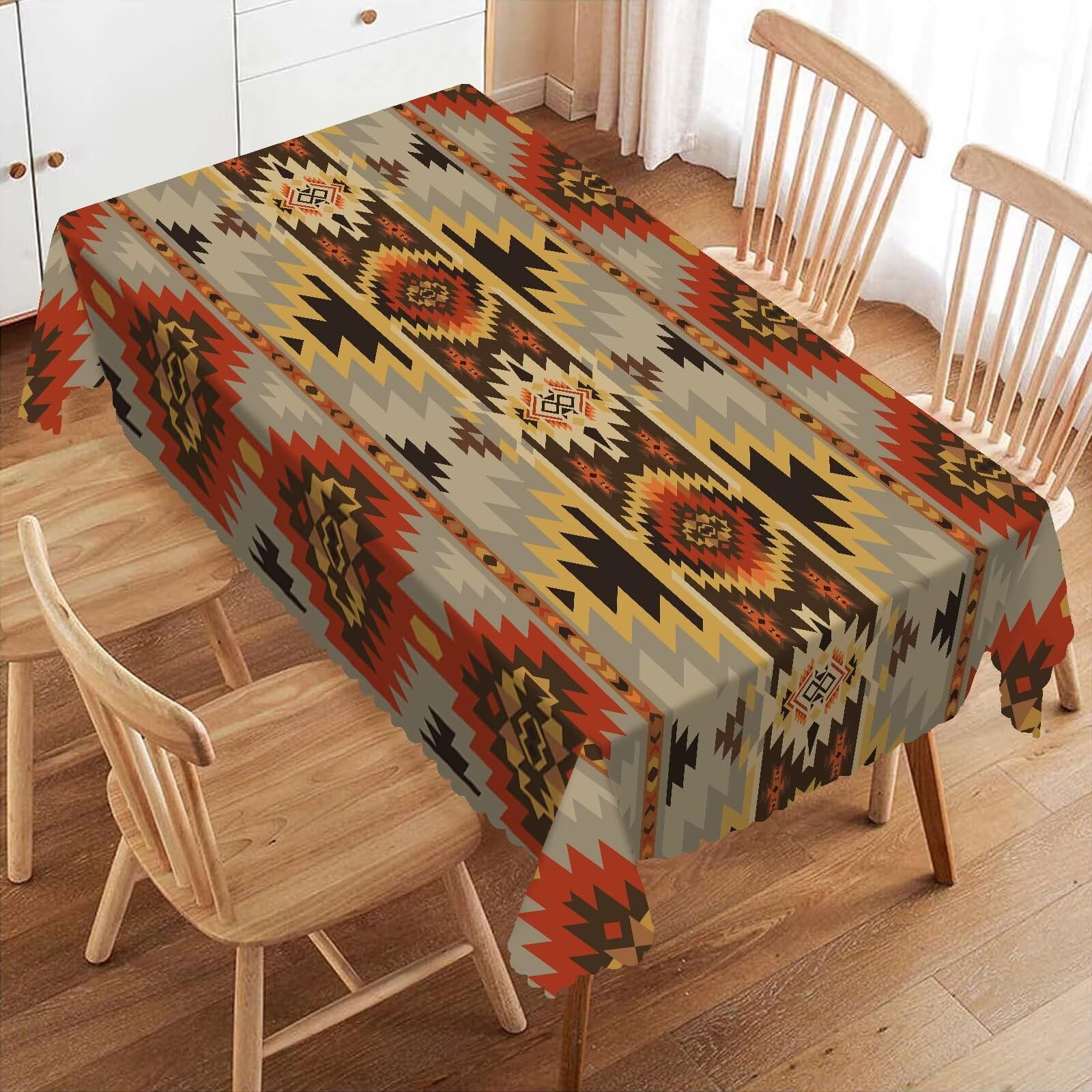 Amazon.com: VIGGINER Geometric Pattern Rectangle Tablecloth American ...