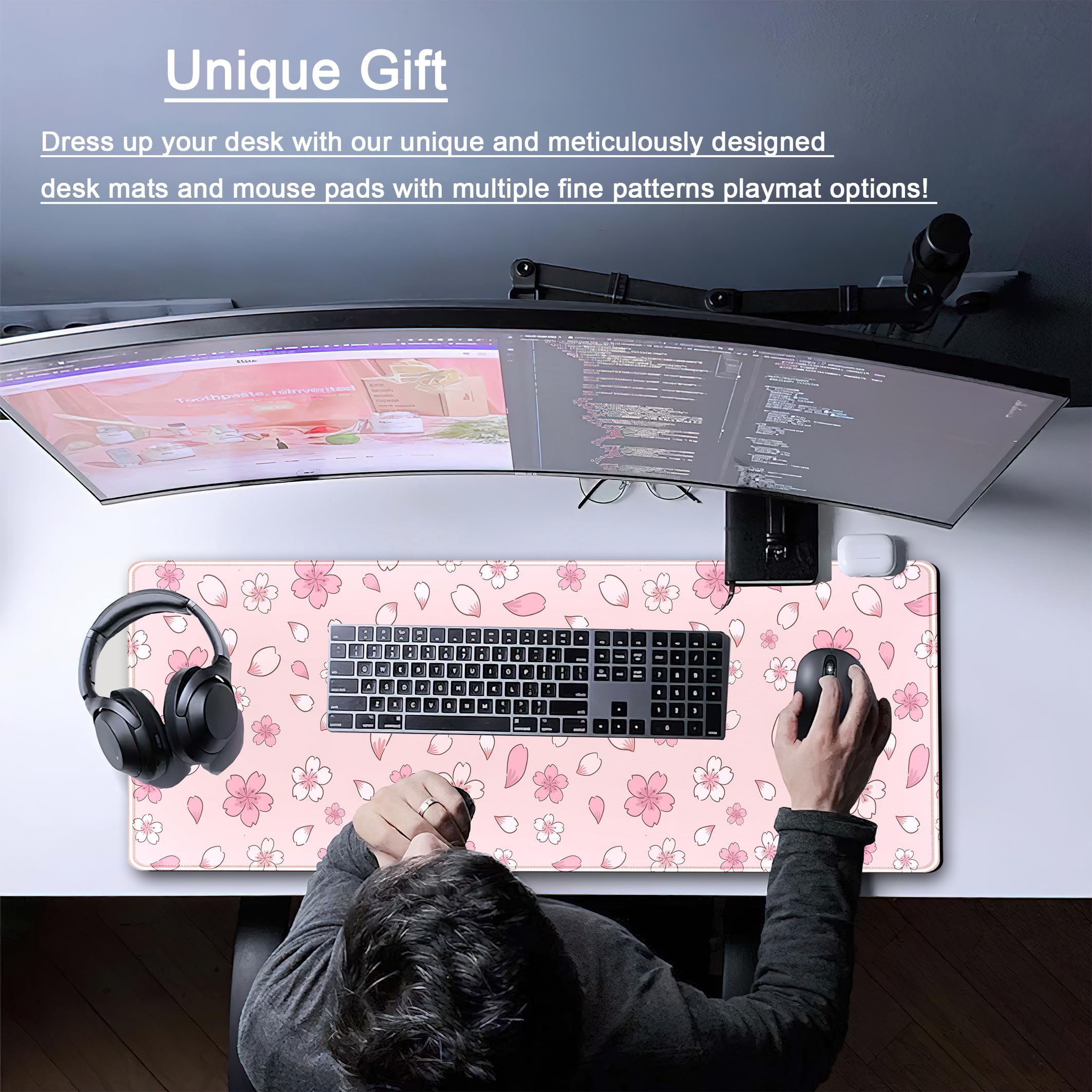 Desk Mat Galaxy Gaming Desk Pad - 31.5x15.7" Non-Slip Mouse Mat With ...