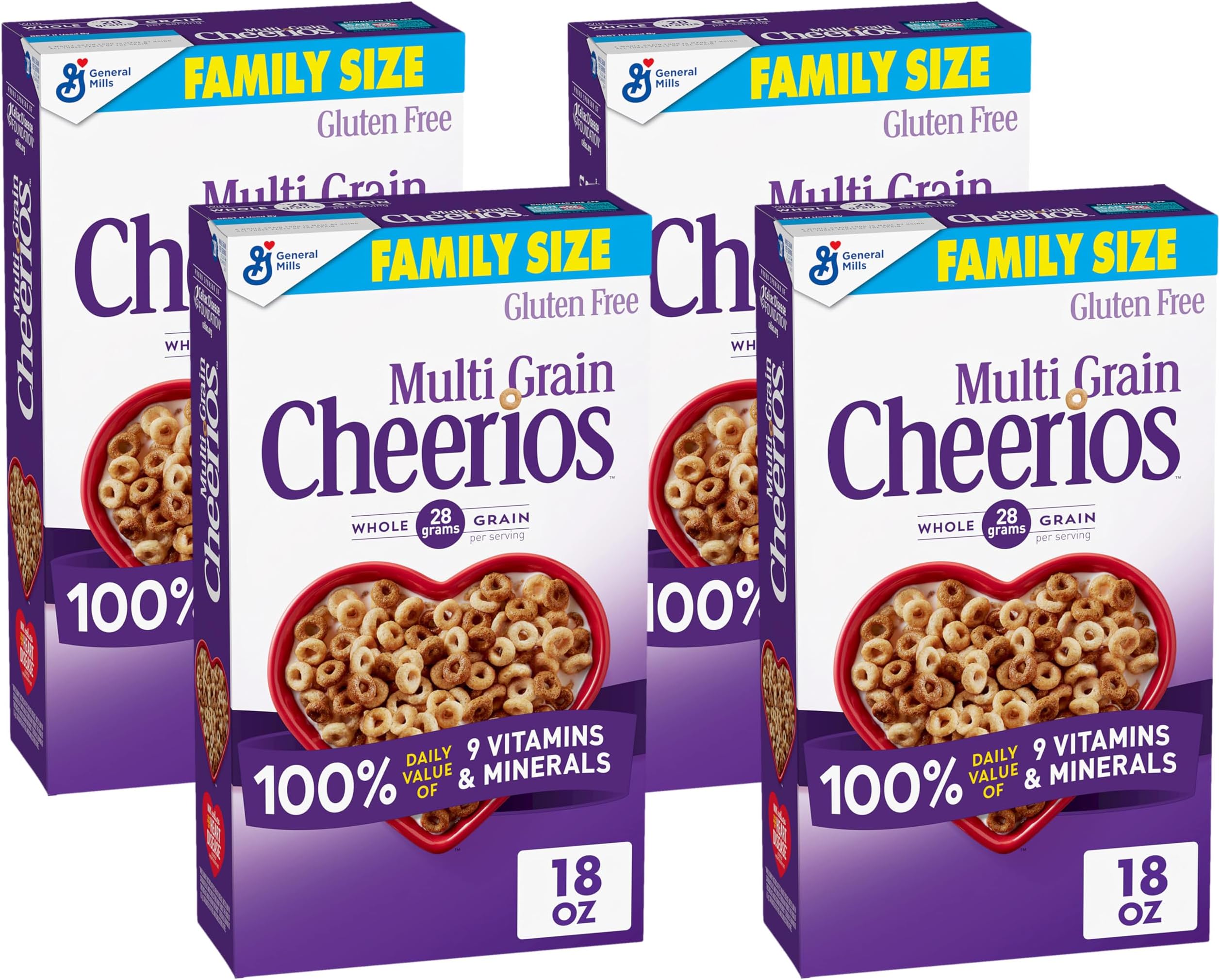 Amazon.com: Cheerios Multi Grain Cheerios Heart Healthy Cereal, 18 OZ ...