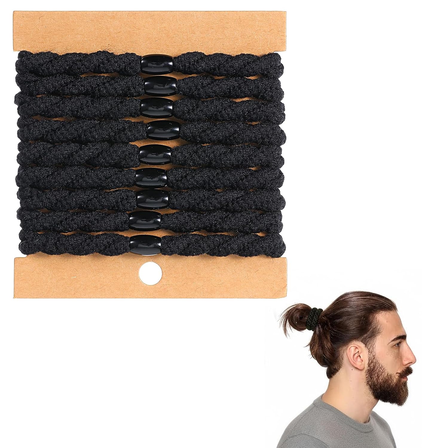 Amazon.com : 12 Pcs Braided Hair Ties, Braided Black Hair Ties, Durable ...