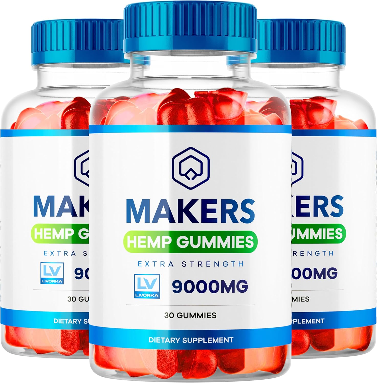 Amazon.com: (3 Pack) Makers Hemp Blue Gummies, Makers Hemp Strength ...