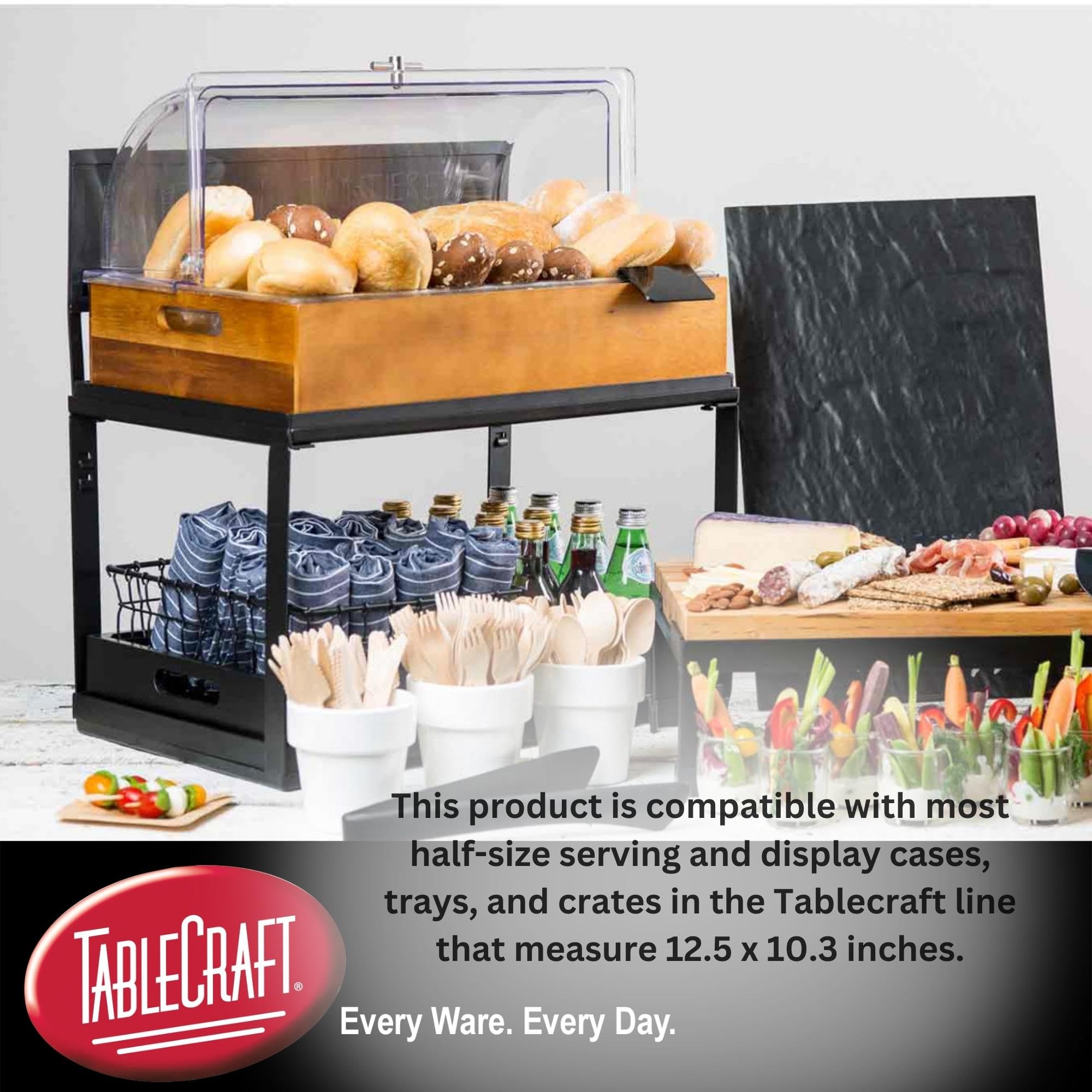 Display Cover TableCraft Rectangular Roll Top - Polycarbonate Half-Size ...
