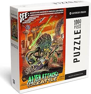 Amazon.com: Seattle Alien Attack (1000 Piece Puzzle, Challenging Jigsaw ...