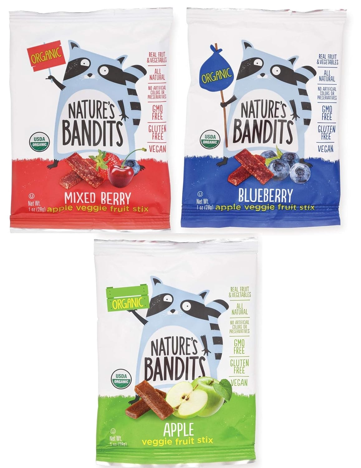 Amazon.com: Nature's Bandits Organic Fruit Stix Variety Pack, 1 Box Of ...
